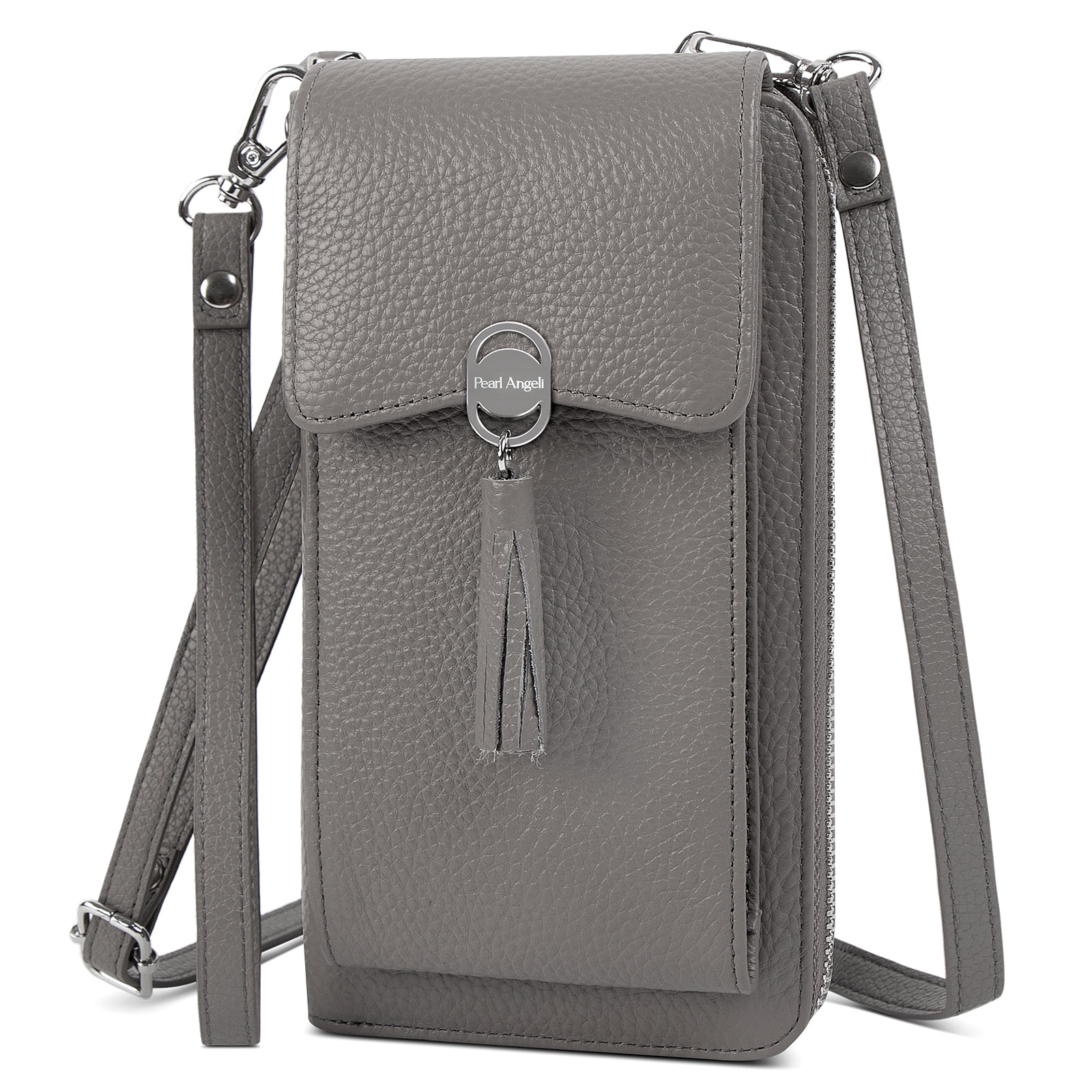Pearl Angeli Women's Leather Mobile Phone Crossbody Cell Phone Bag RFID ...