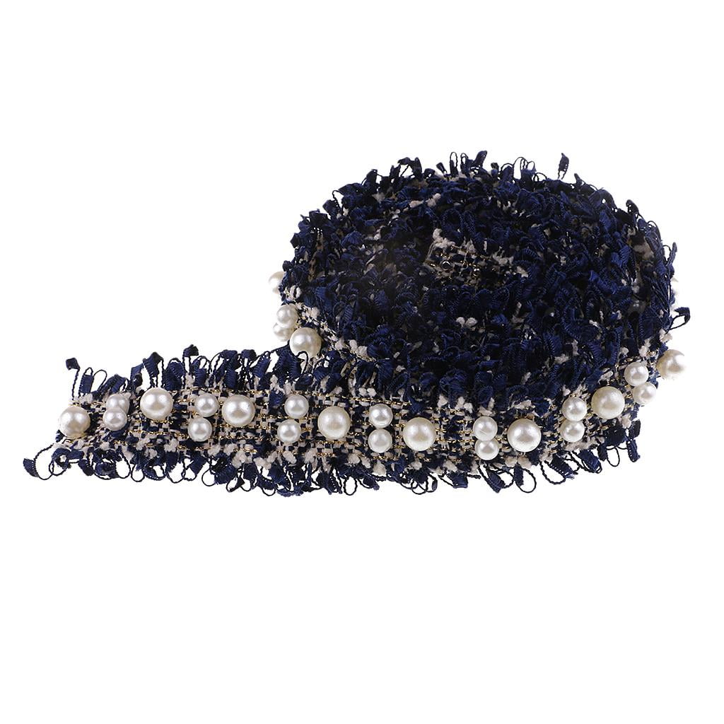 Pearl Beaded Fringe Lace Edging Ribbon Sewing For Wedding Bridal Dress ...