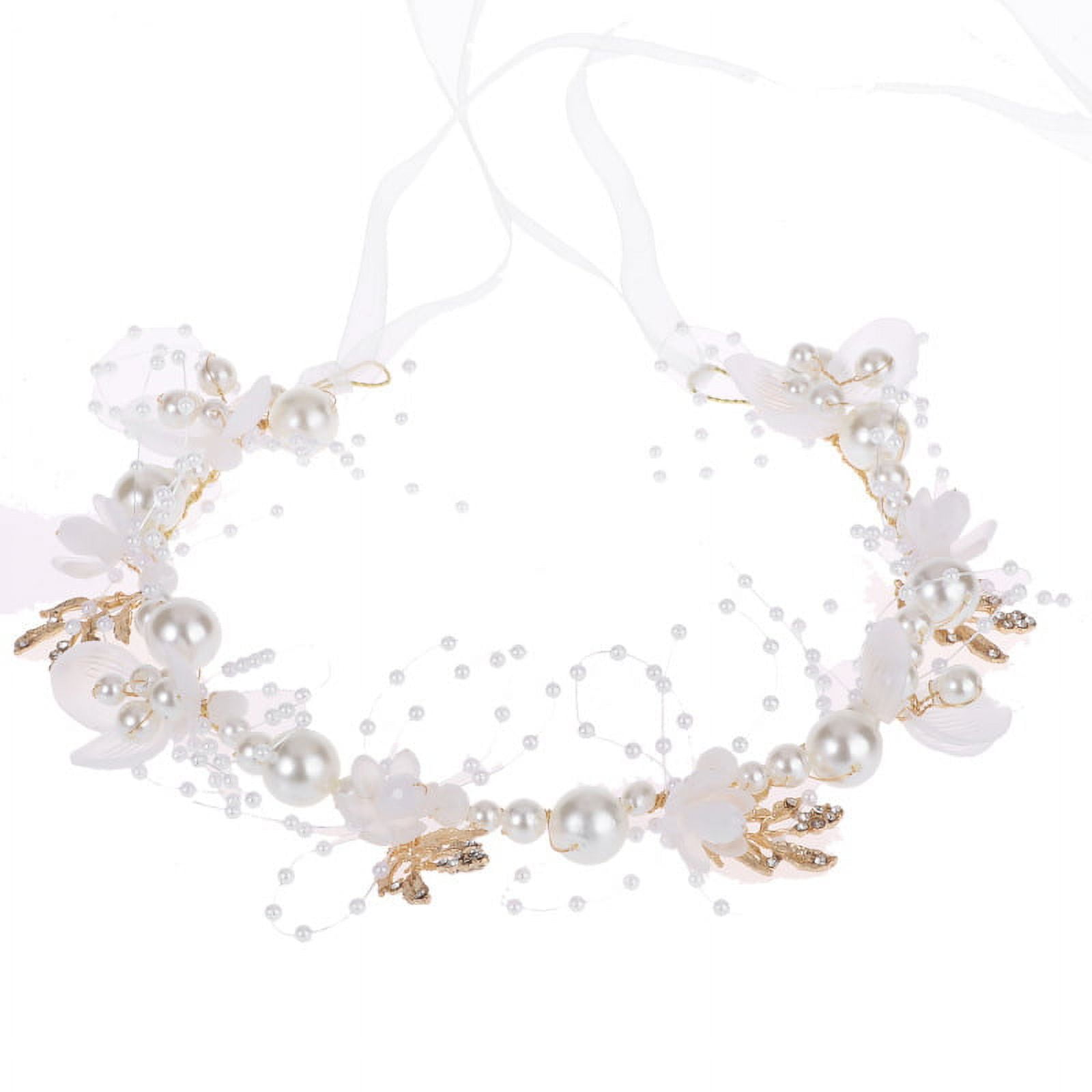 Pearl Bridal Headband Sliver Wedding Headpieces for Bride, Crystal ...