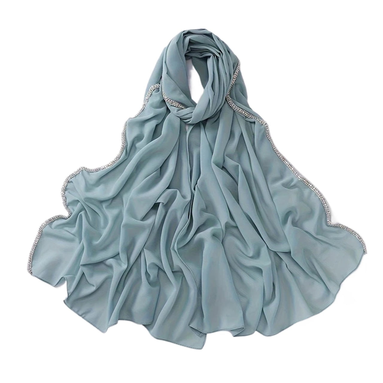 Pearl Bubble Chiffon Diamond Rhinestone Shawl Scarf Shimmer Beads ...