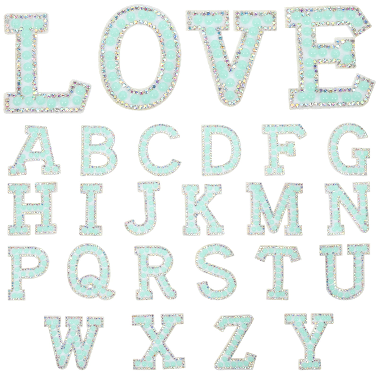 Pearl Cloth Sticker 26 Pcs Letter Stickers Large Decor Kid Backpack ...