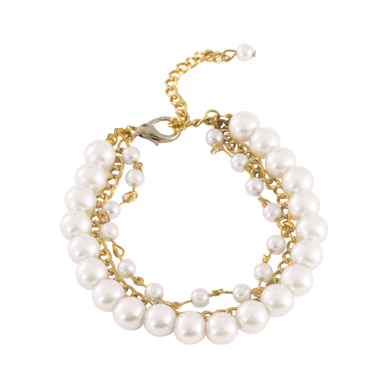 Pearl Dog Necklace - Adjustable Ribbon, Pearls/Rhinestones, 3 Sizes ...