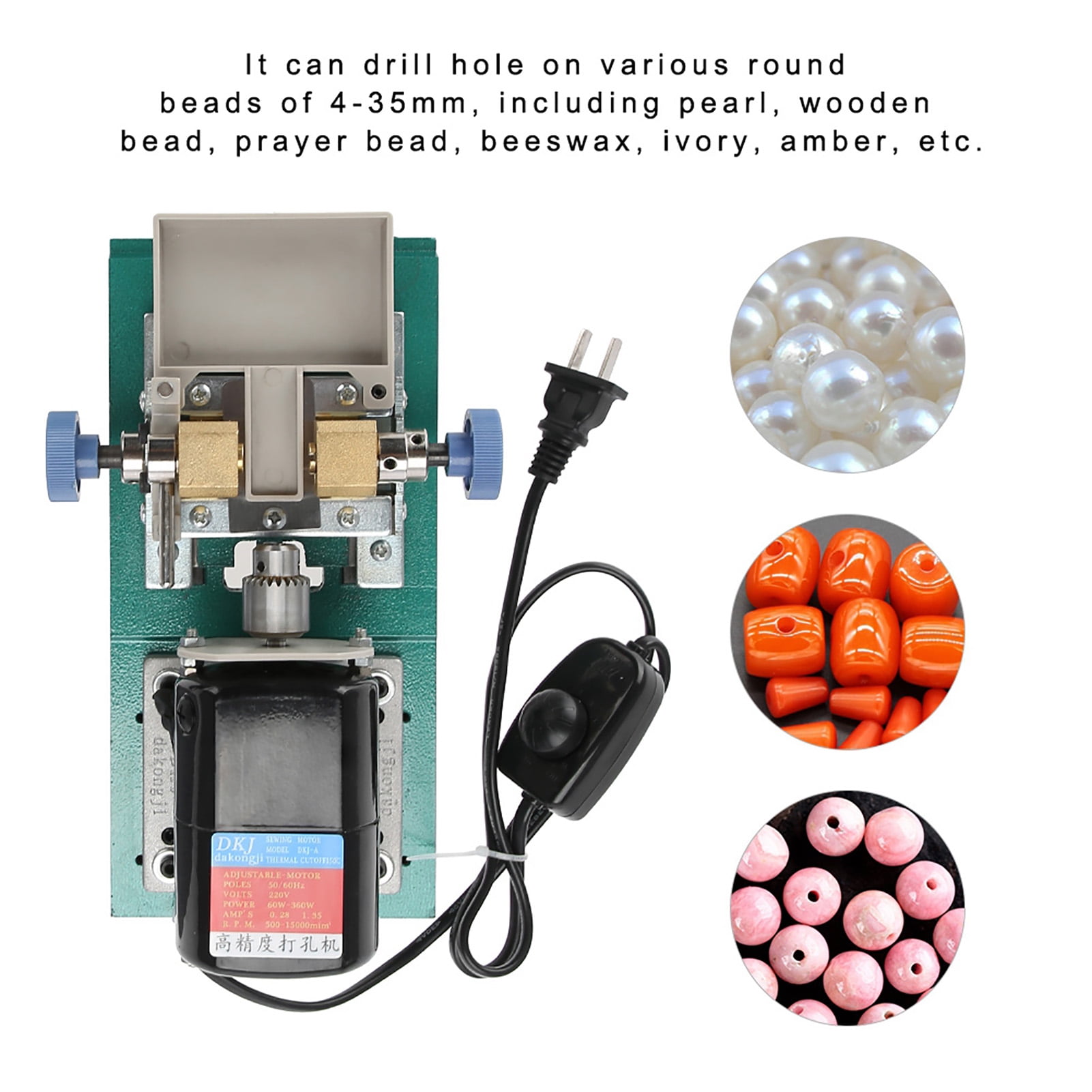 Pearl Drilling Machine Jewelry Bead Hole Driller Full Set with Tool Box ...