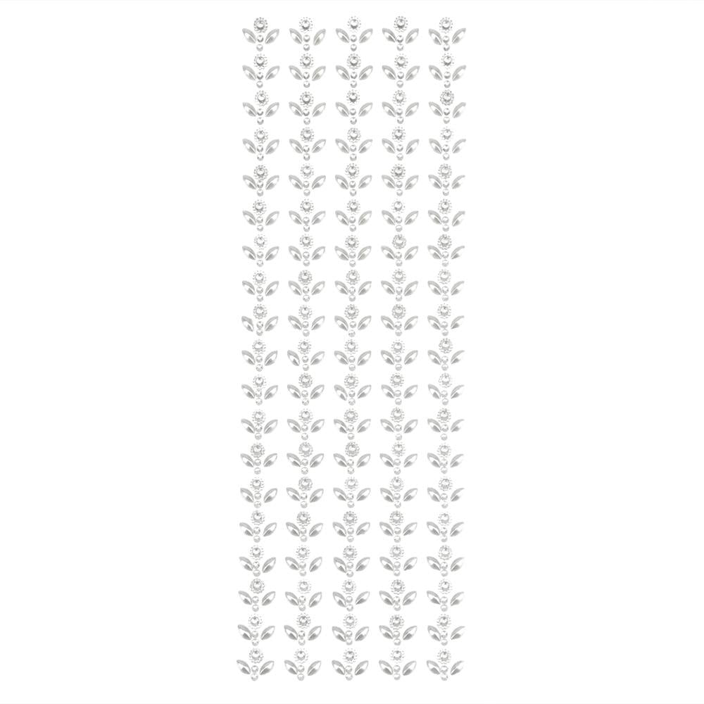 Pearl Floral Jewel Border Stickers, Crystal, 5-Count - Walmart.com