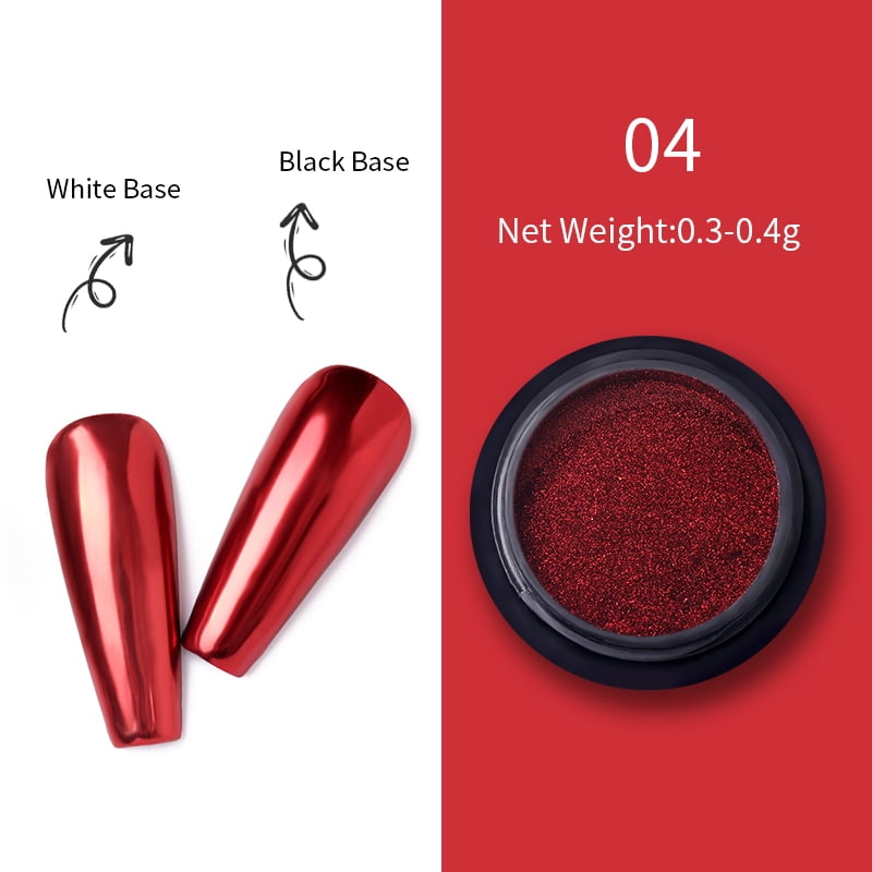 Pearl Glitter Nail Powder Aurora Mirror Rub Chrome Pigment White Purple ...