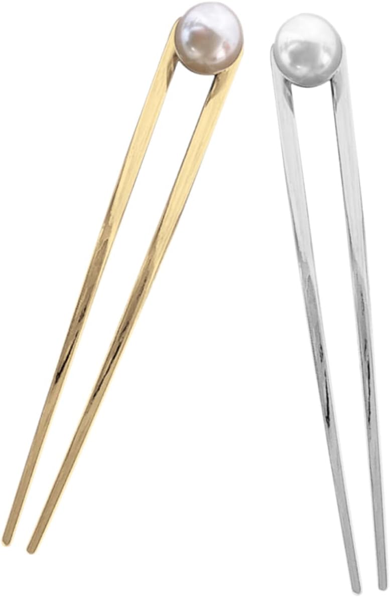 Pearl Hairpins 2pcs Hairpin U-shaped Hairpin Headgear Temperament Alloy ...