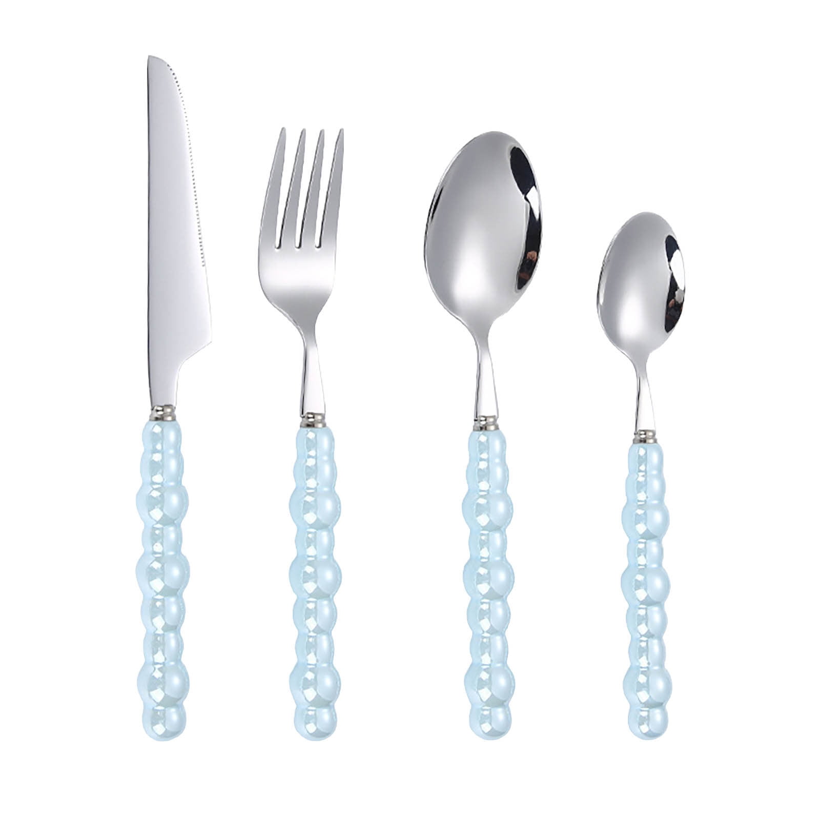 Pearl Handle Western Cutlery Reusable forks Spoons, 4-piece Set Handle ...