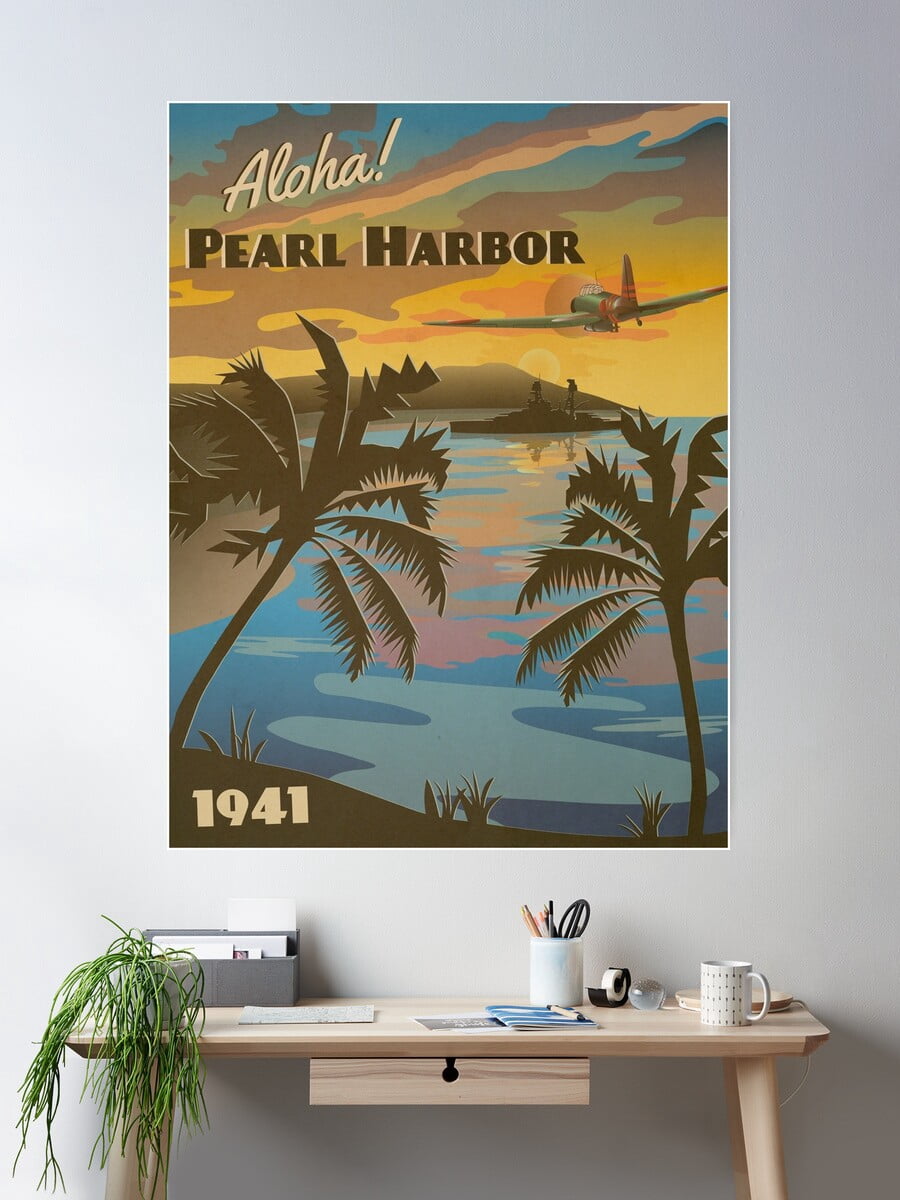 Pearl Harbor 1941 - Day Of Infamy Travel Poster Poster Wall Art, Modern ...