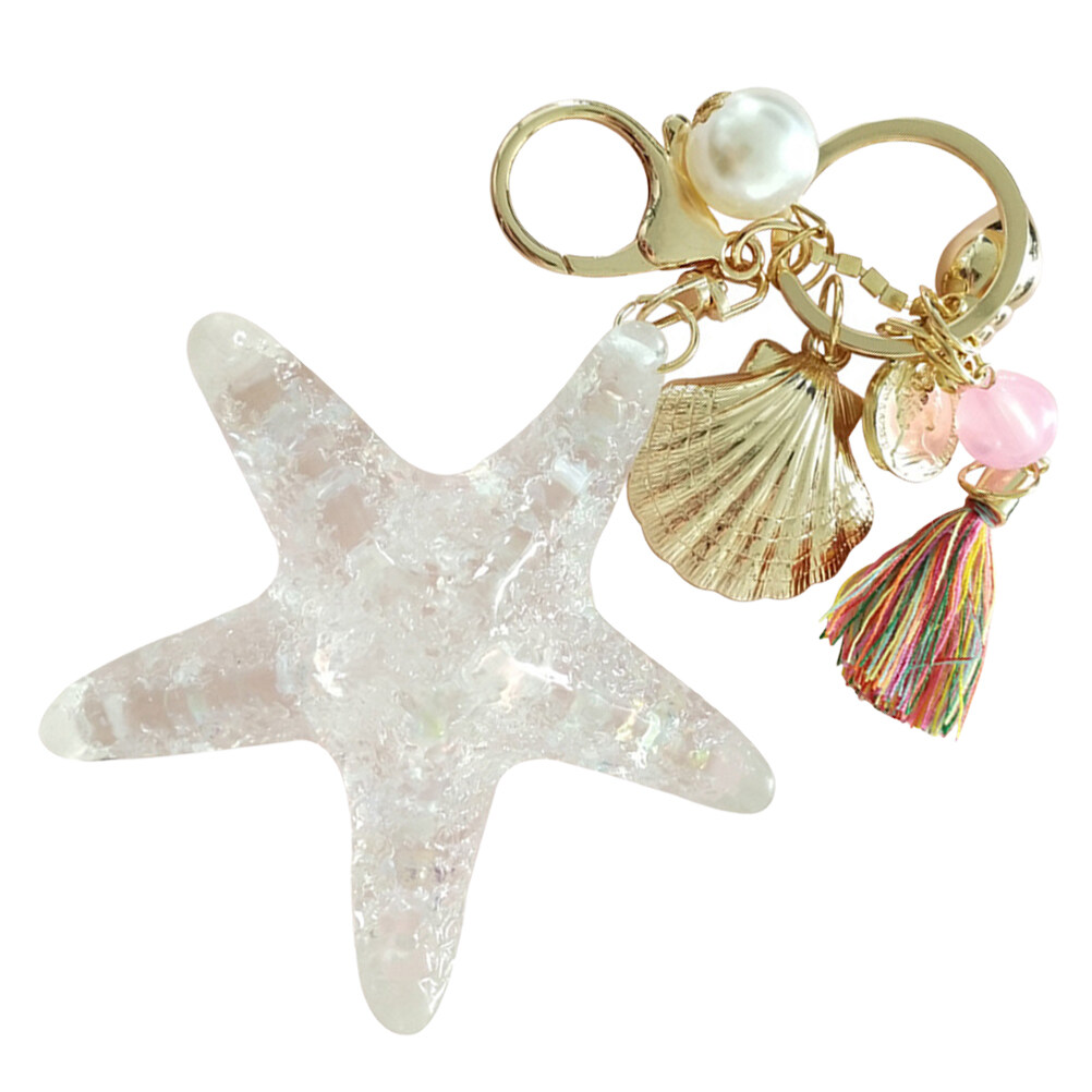 Pearl Keychain Rhinestone Fringe Trim Simple Beach Jewelry Backpack ...