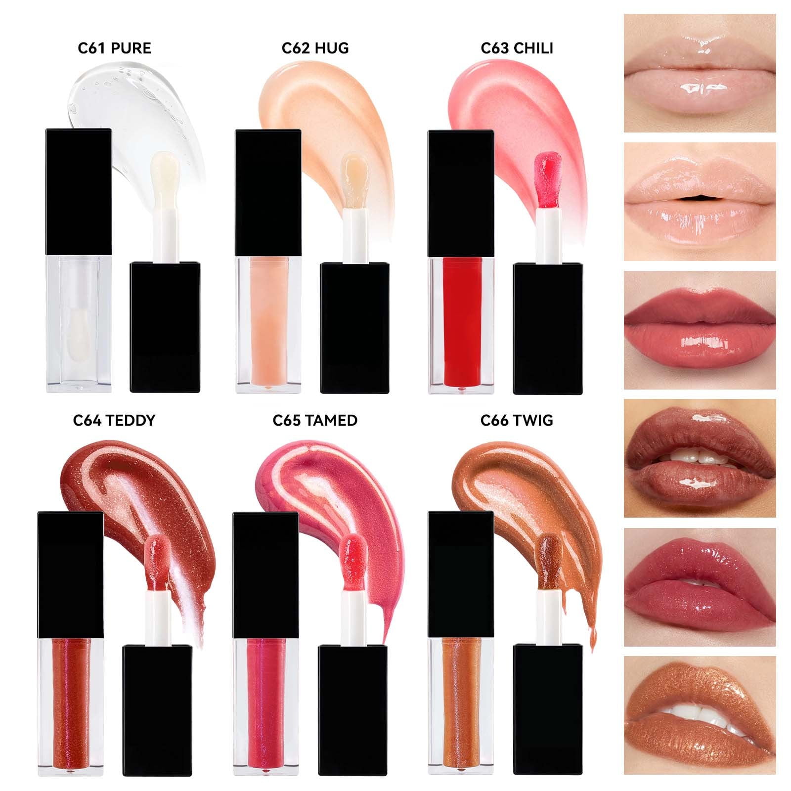 Pearl Lip Oil Gloss 6 Color Set | Mirror Water Gloss Finish ...