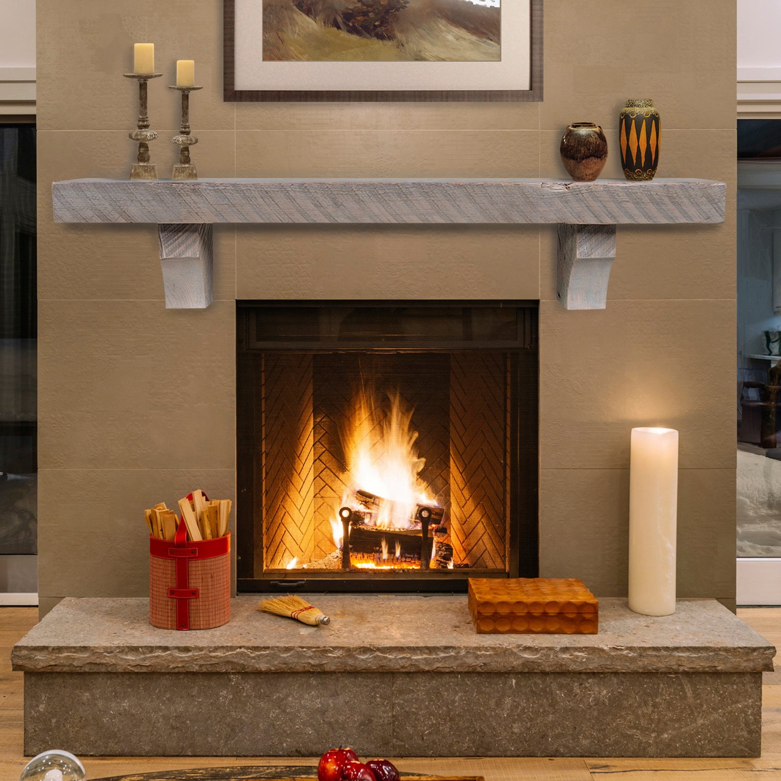 Pearl Mantels Reclaimed Rustic Mantel Shelf - Walmart.com