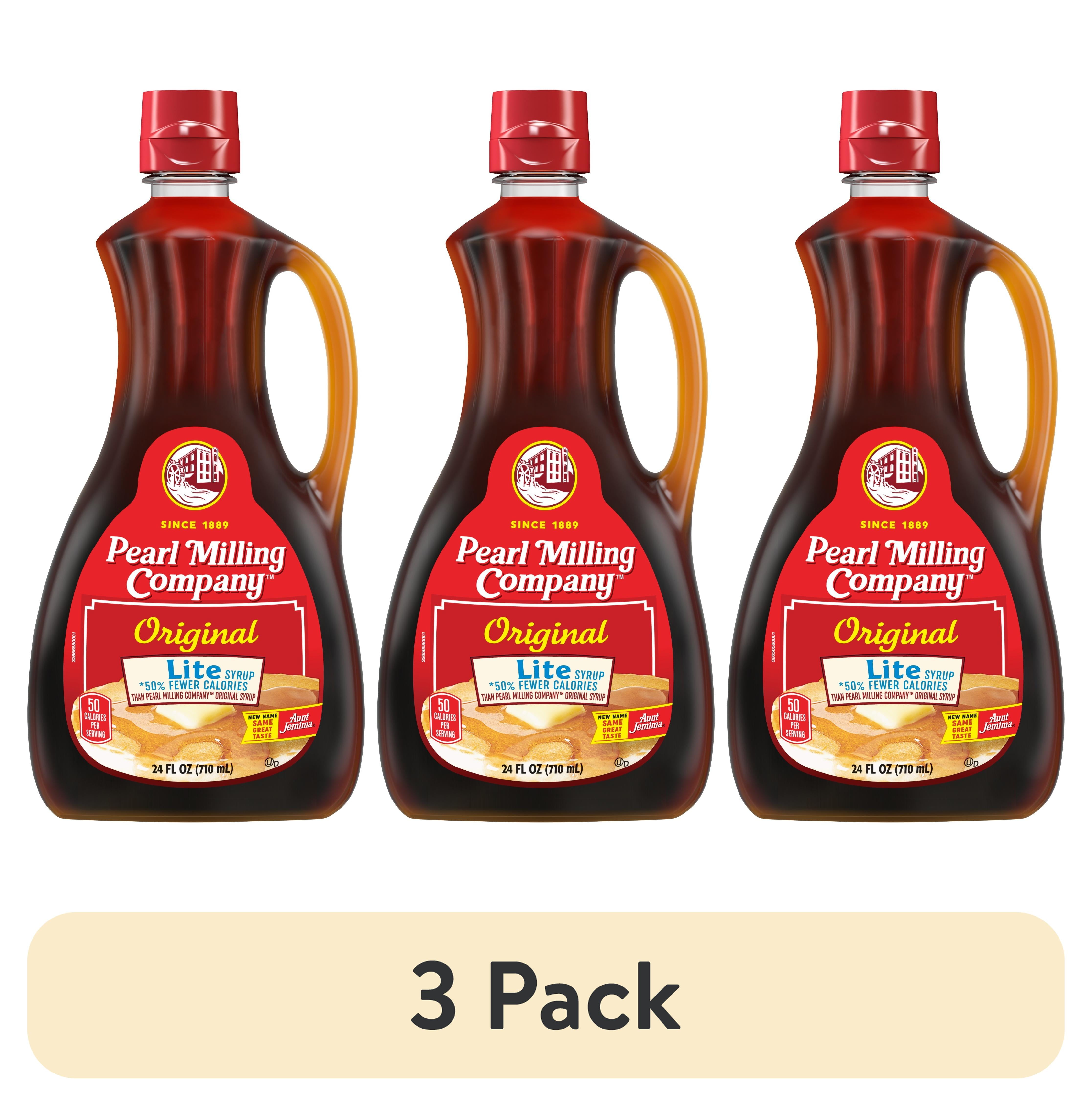 (3 pack) Pearl Milling Company Lite Pancake & Waffle Syrup Original, 24 ...
