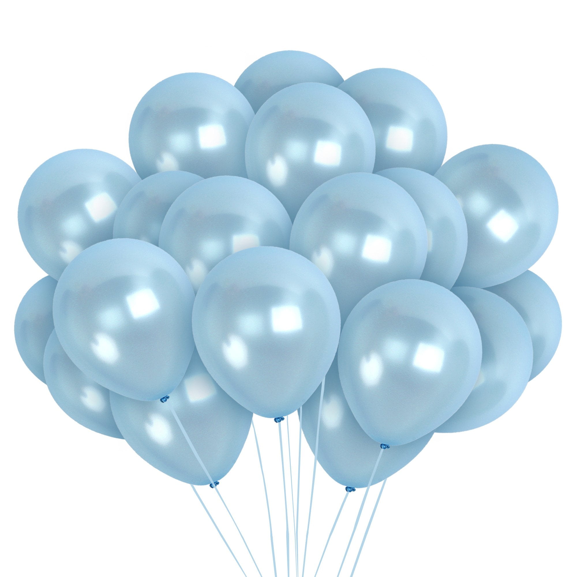 Pearl Powder Blue Balloons - 12 Inch Latex Balloons - 100 Pack ...