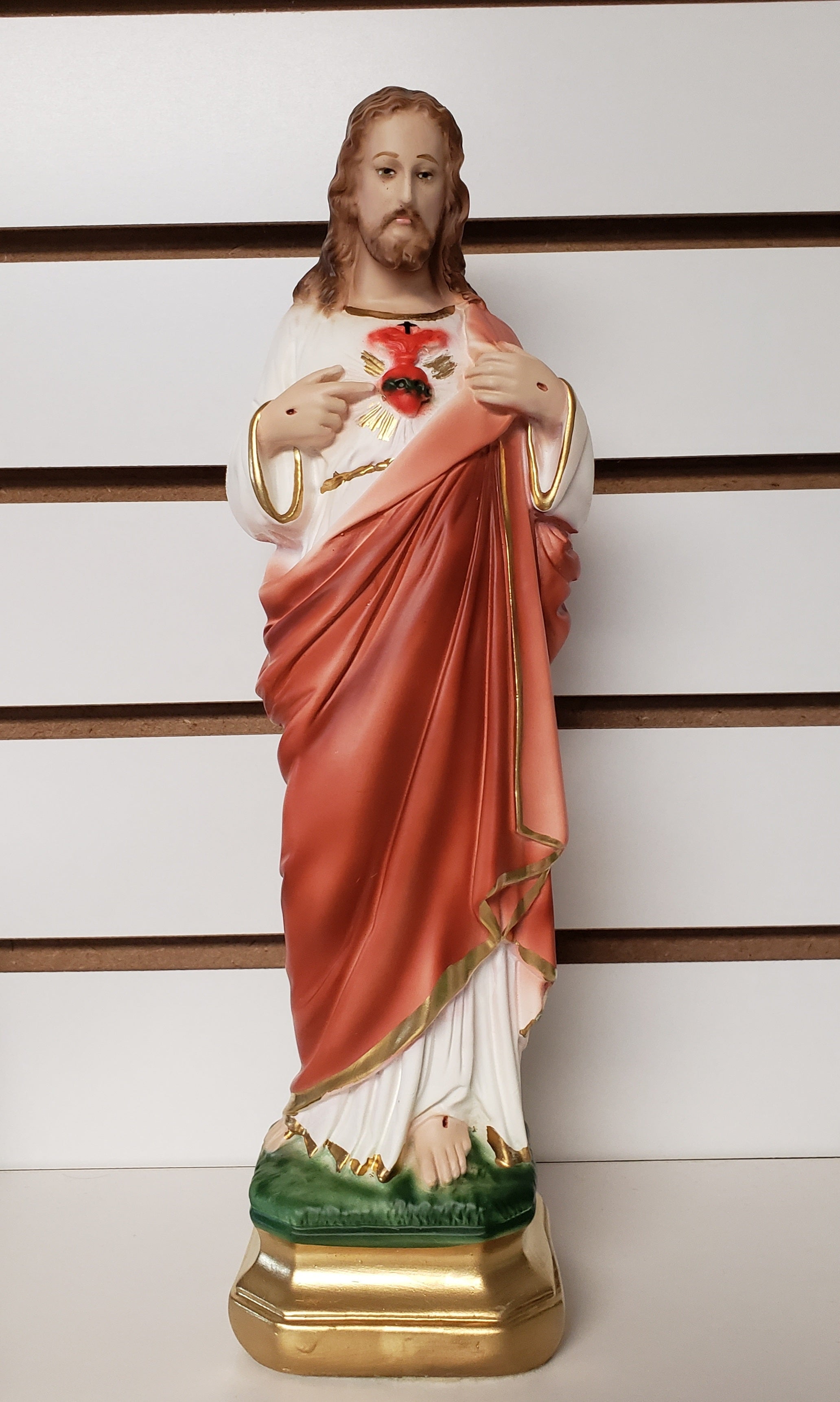 Pearl Sacred Heart of Jesus Statue - Hand Painted in Italy - Our ...