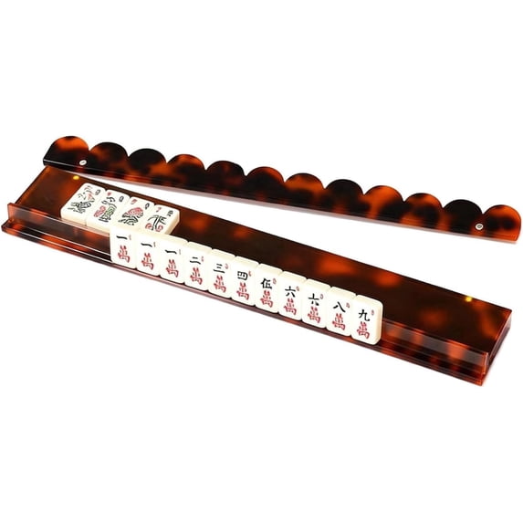 Pearl Scalloped Mahjong Racks with Magnetic Pushers, Tortoise Shell ...