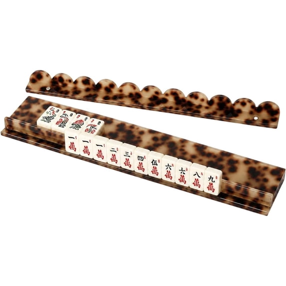 Pearl Scalloped Mahjong Racks with Magnetic Pushers, Tortoise Shell ...