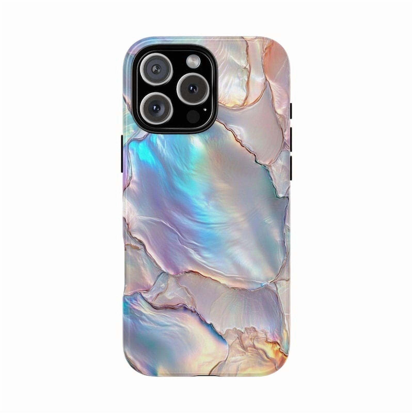 Pearl Shell Iridescent White Rock Minimal Texture iPhone Case 17 ...