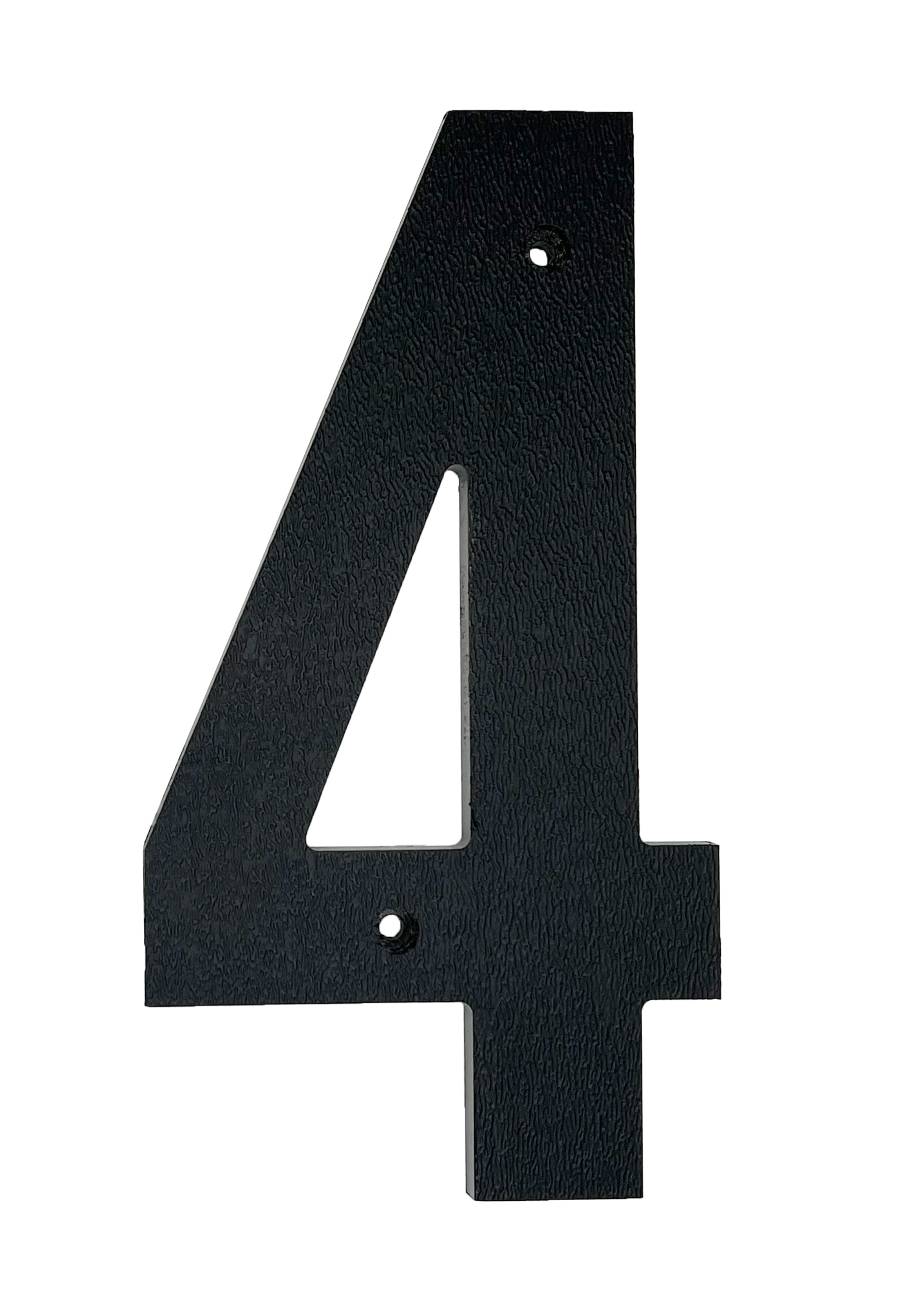 Pearl Sign Co. Black 8" Floating House Number 4, Bold Modern Style ...