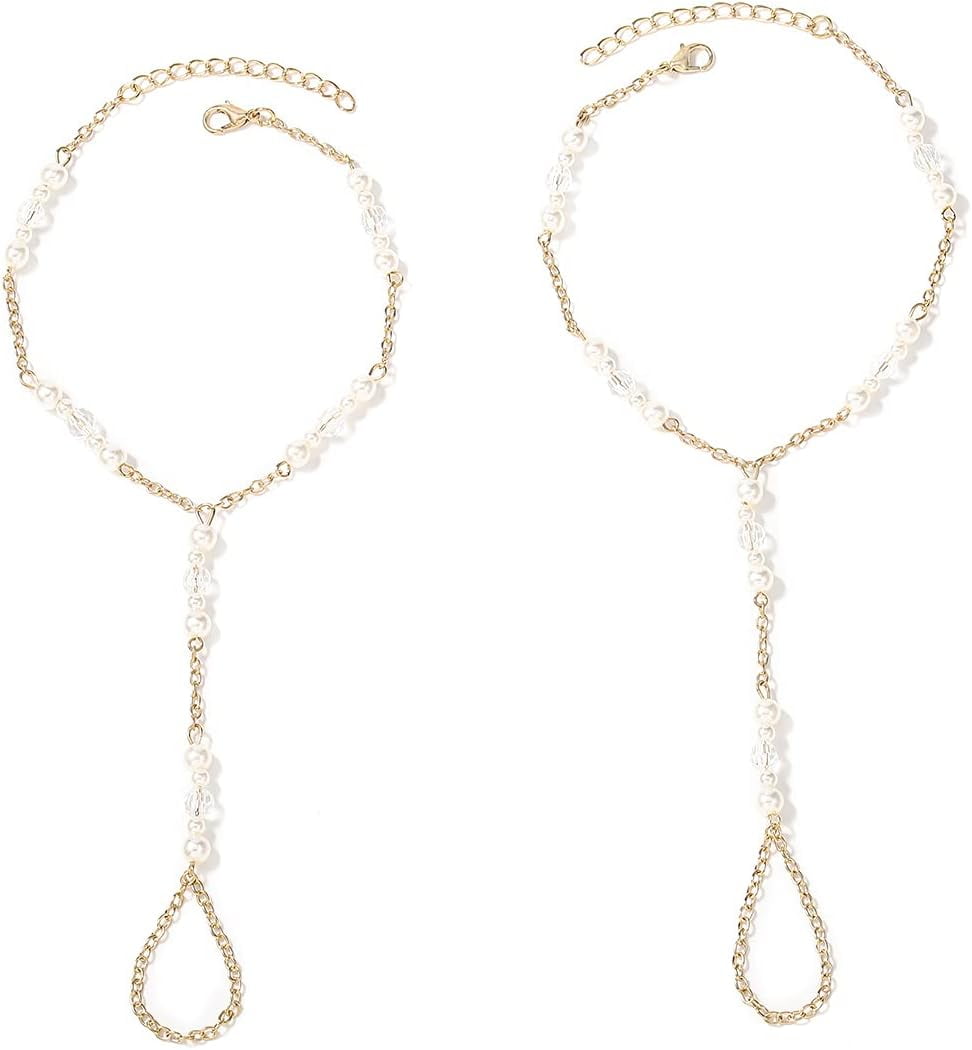 Pearl Toe Ring Anklet Bracelet Gold Barefoot Sandals Personalize Foot ...