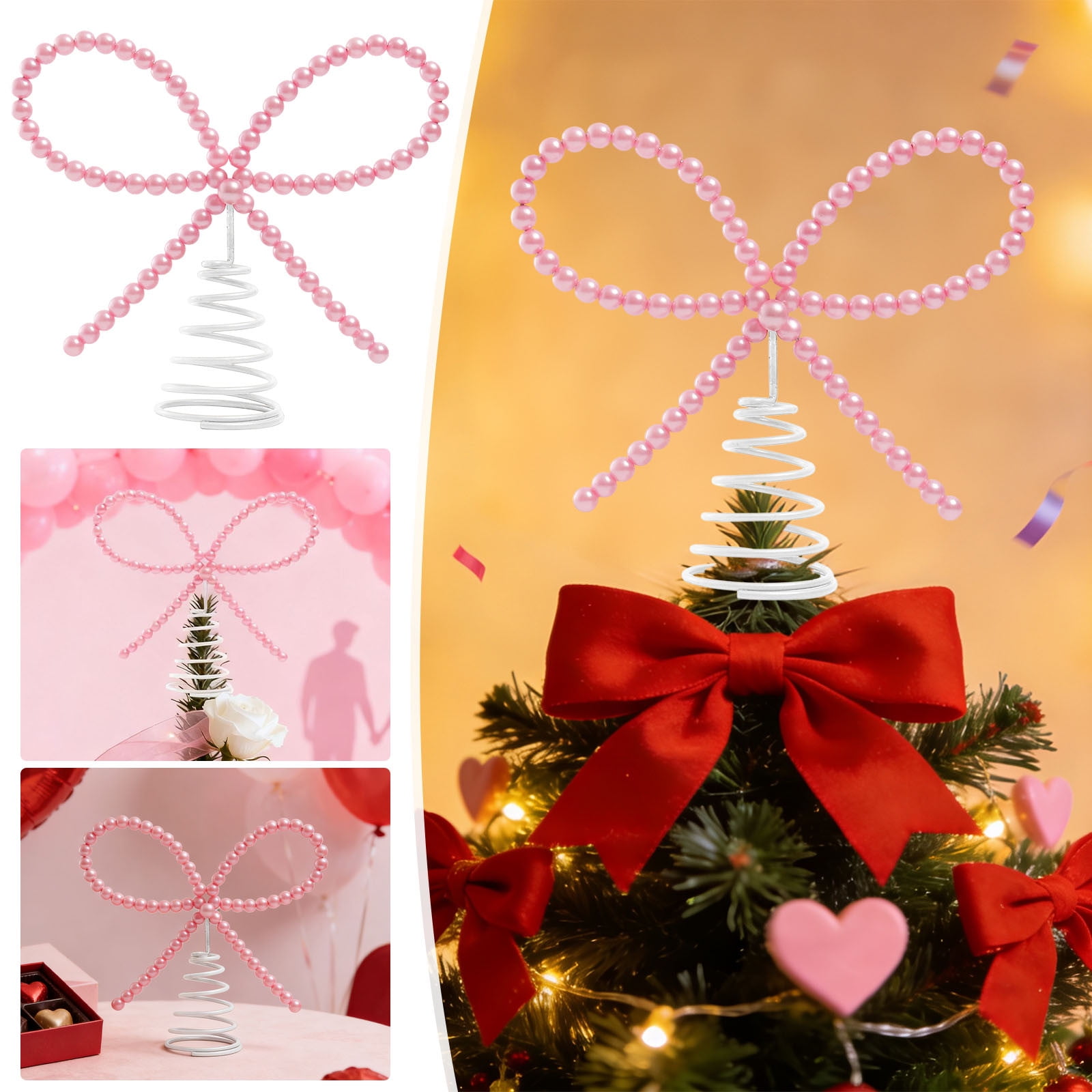 Pearl Tree-Topper 1PC， Spring Table Decor Metal Trunk with Crystal Base ...