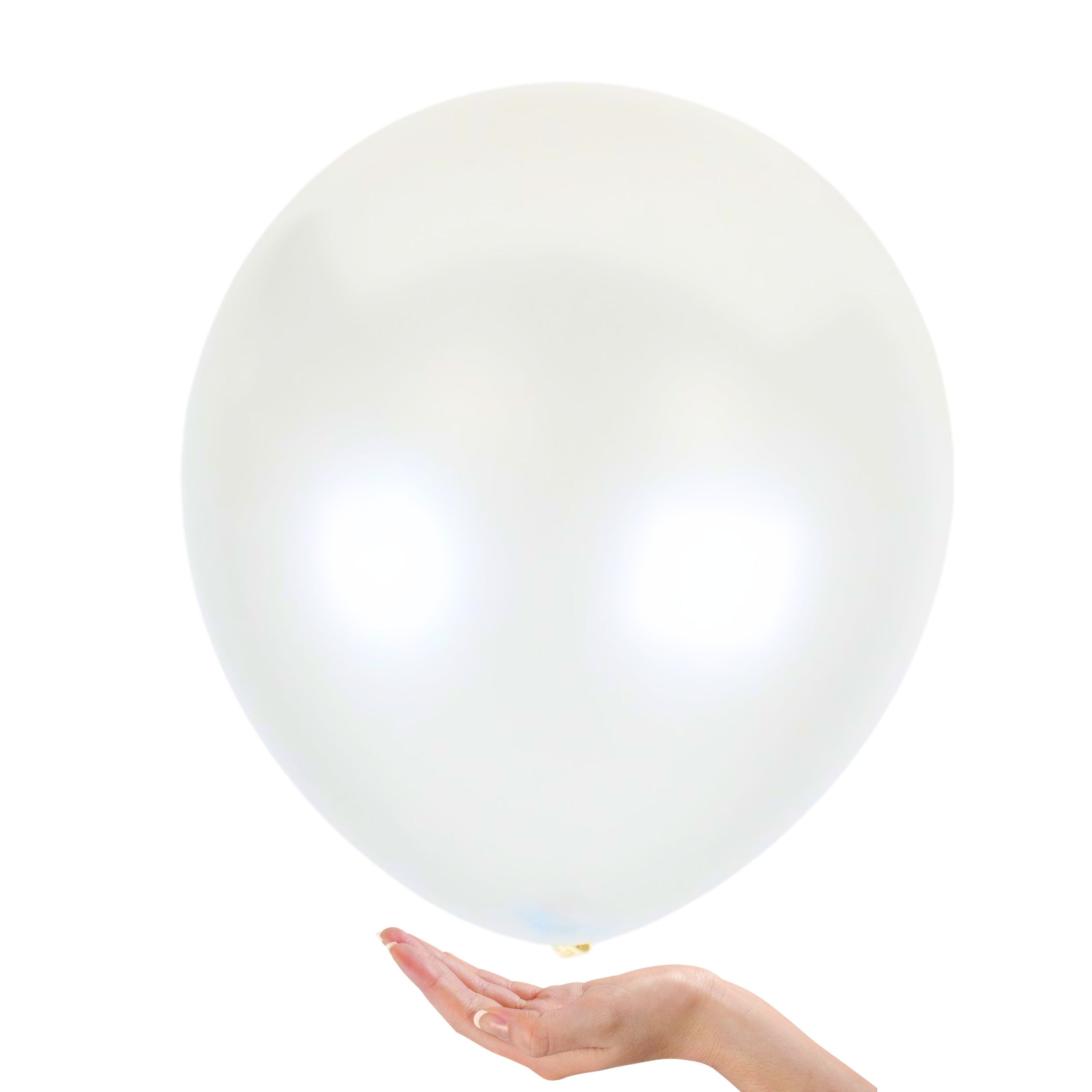 Pearl White Balloons - 18 Inch Latex Balloons 2 Pack - Walmart.com