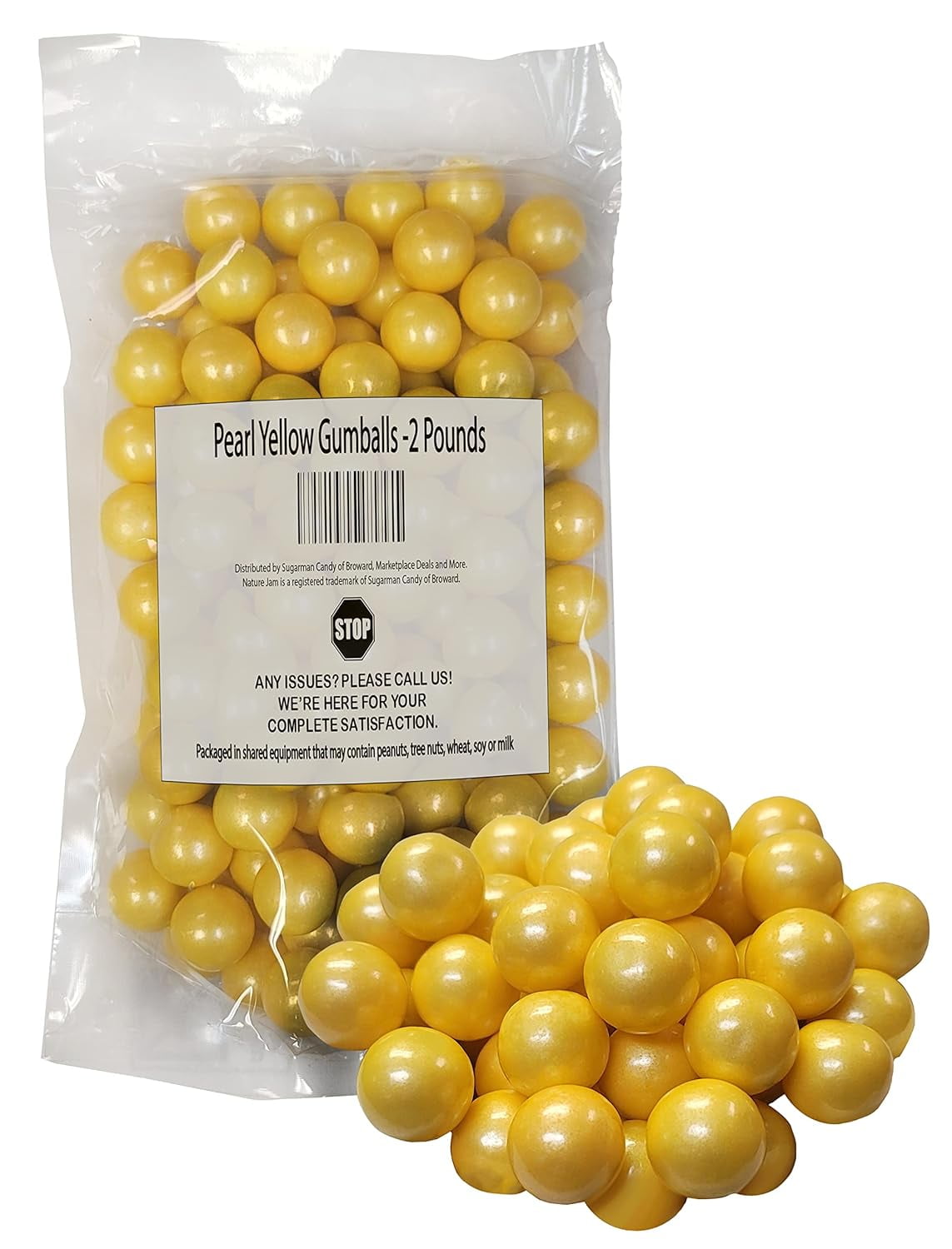 Pearl Yellow Gumballs -2 Pounds Round Shiney Gum Balls For Candy ...