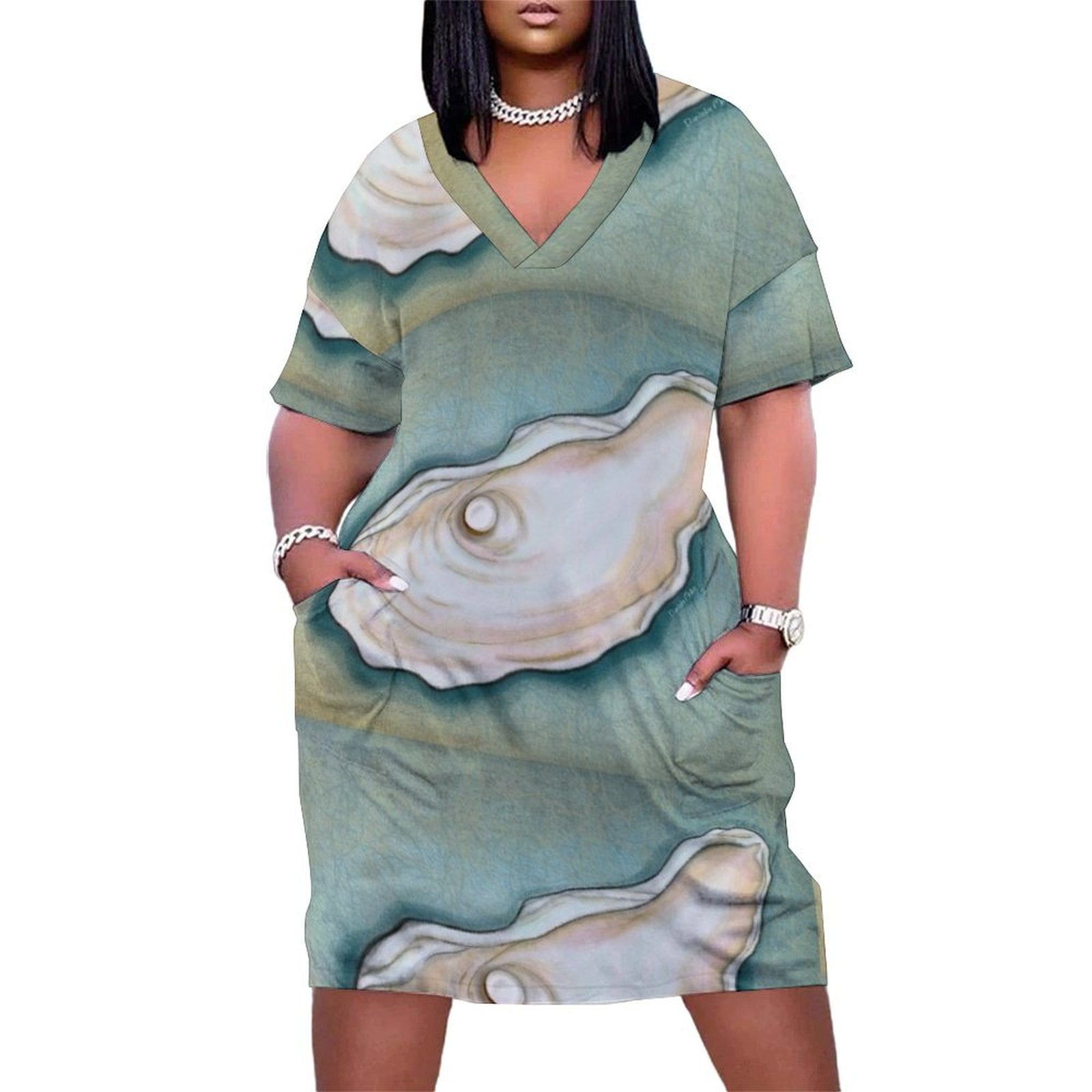 Pearl in Oyster Shell Loose Pocket Dress Prom gown short dresses daring ...