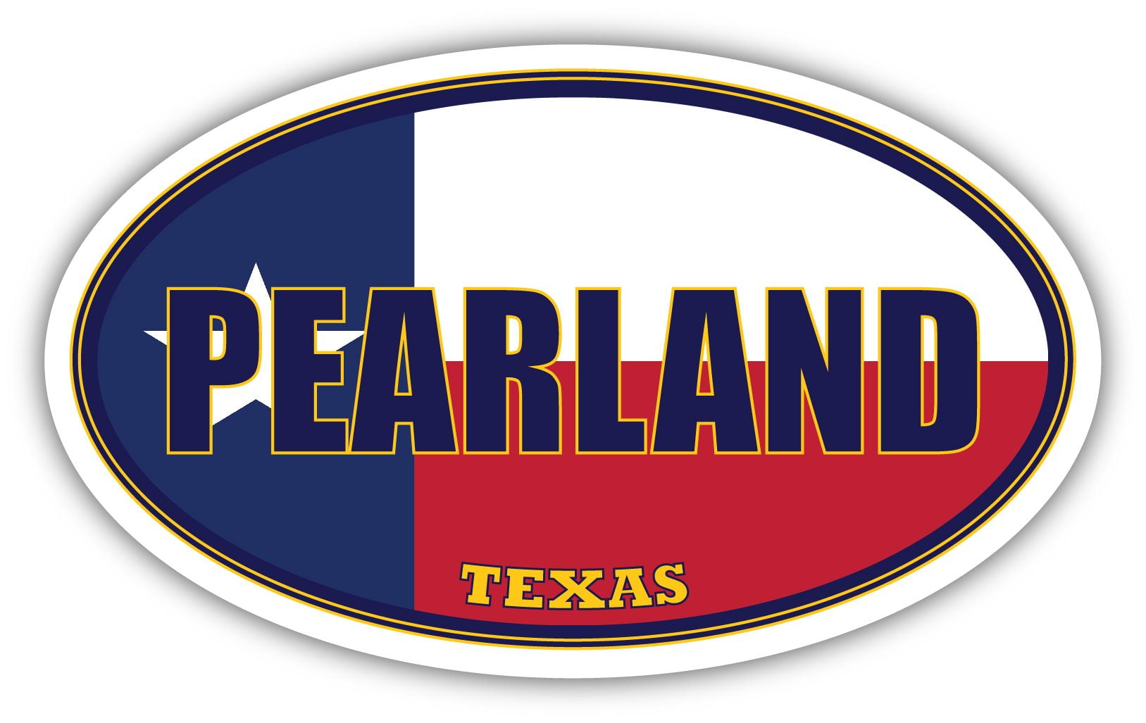 Pearland City Texas State Flag | TX Flag Brazoria County Oval State ...