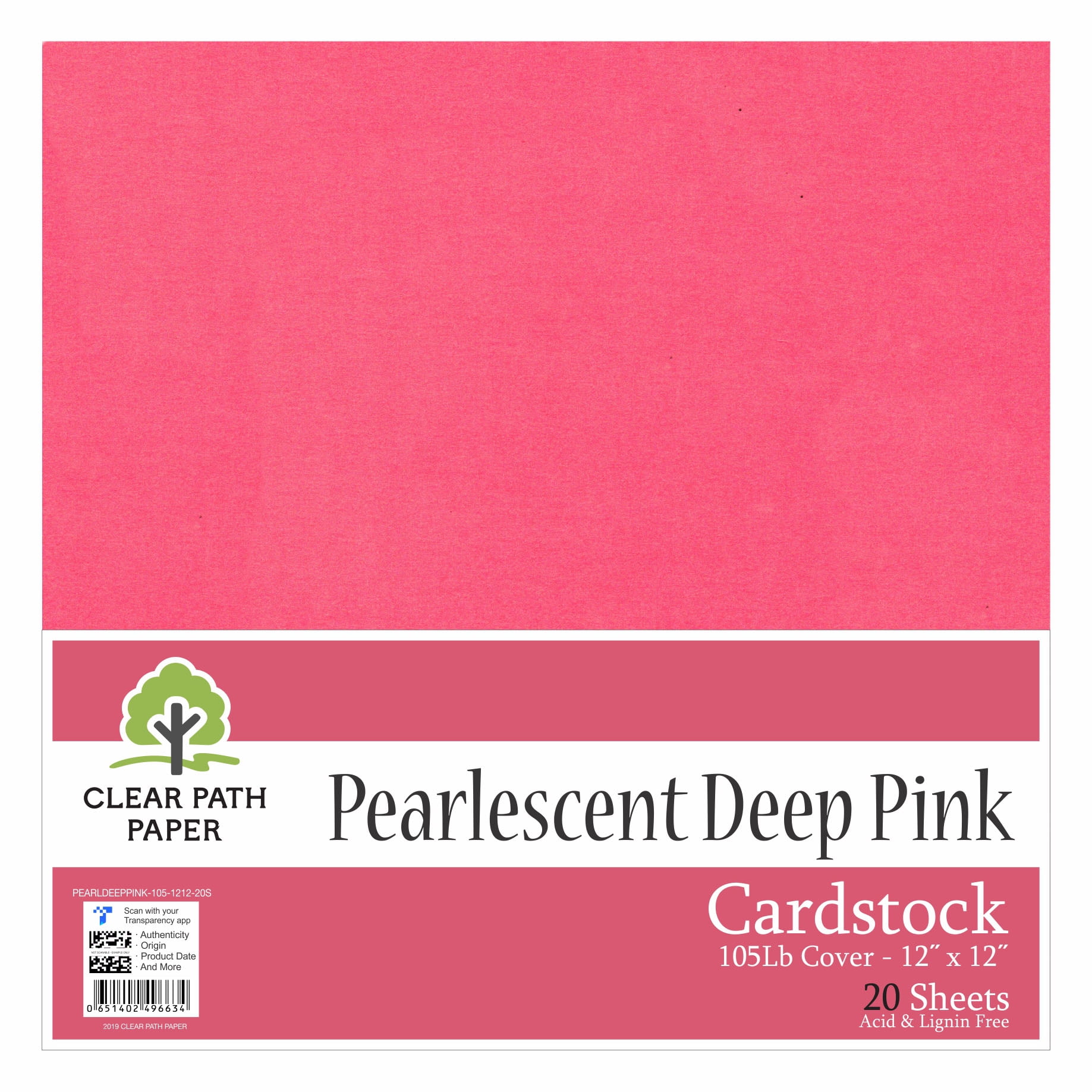 Pearlescent Deep Pink Cardstock - 12 x 12 inch - 105Lb Cover - 20 ...