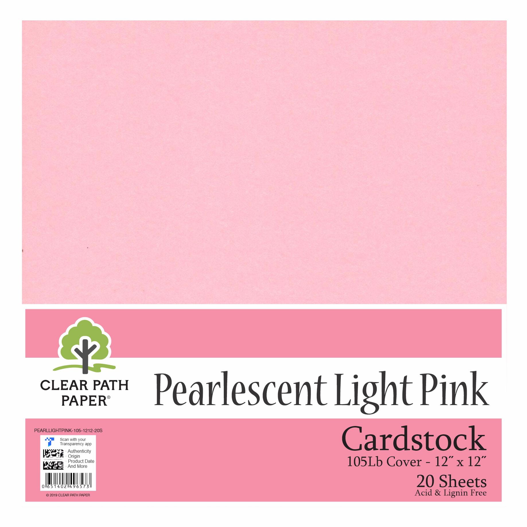 Pearlescent Light Pink Cardstock - 12 x 12 inch - 105Lb Cover - 20 ...