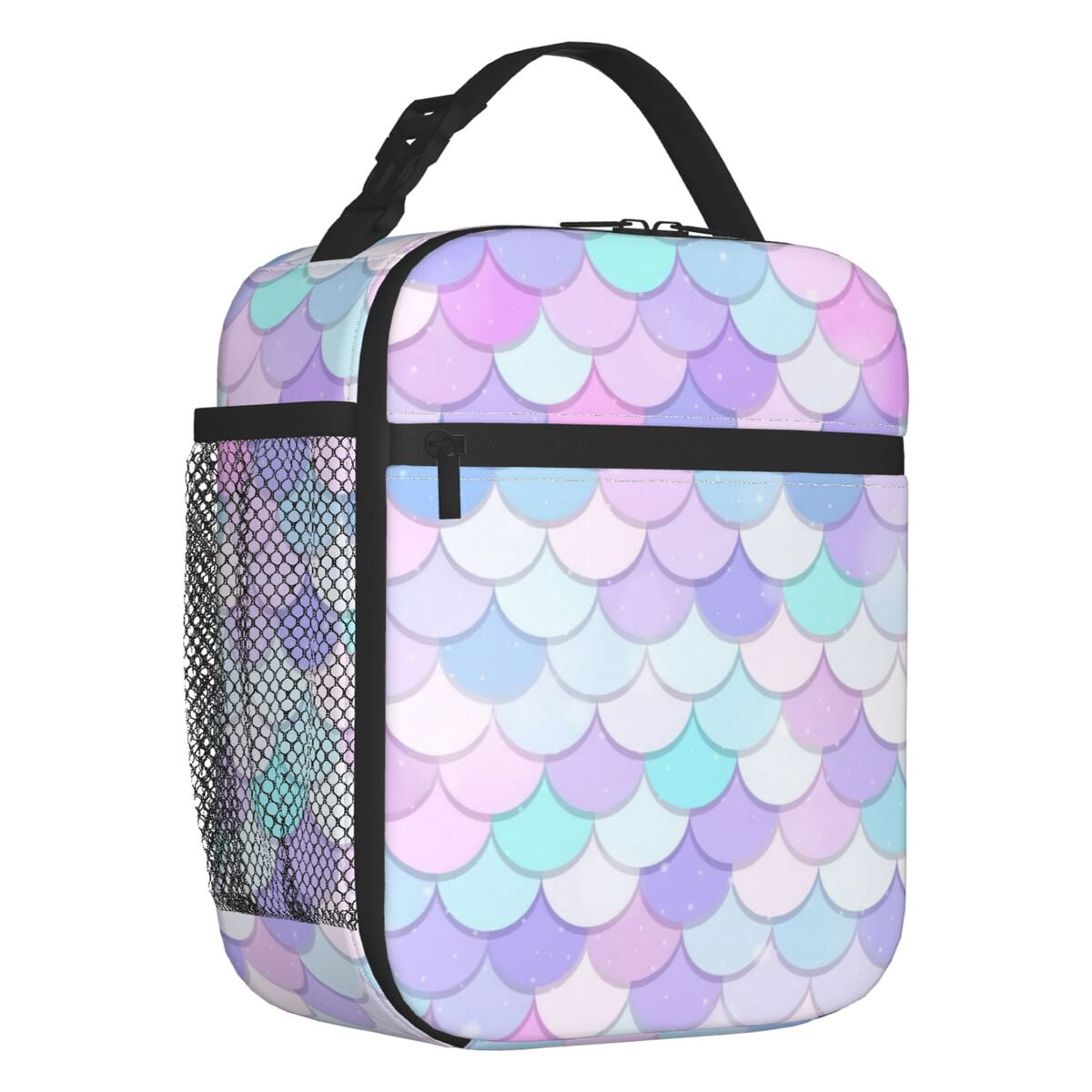 Pearlescent Mermaid Scales Seamless Insulated Lunch Tote Bag for Women ...