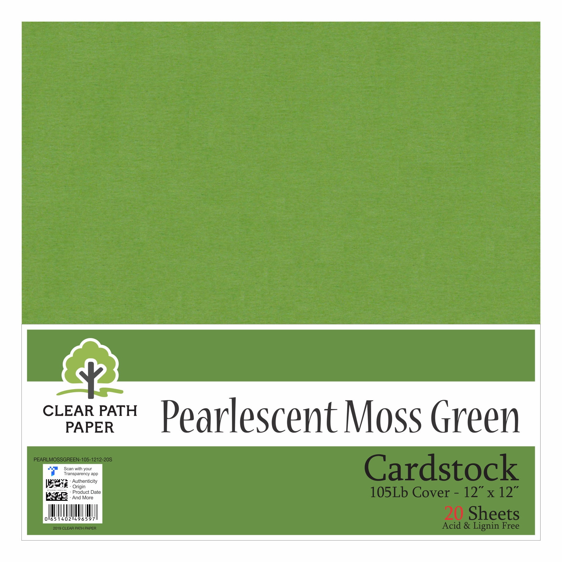 Pearlescent Moss Green Cardstock - 12 x 12 inch - 105Lb Cover - 20 ...
