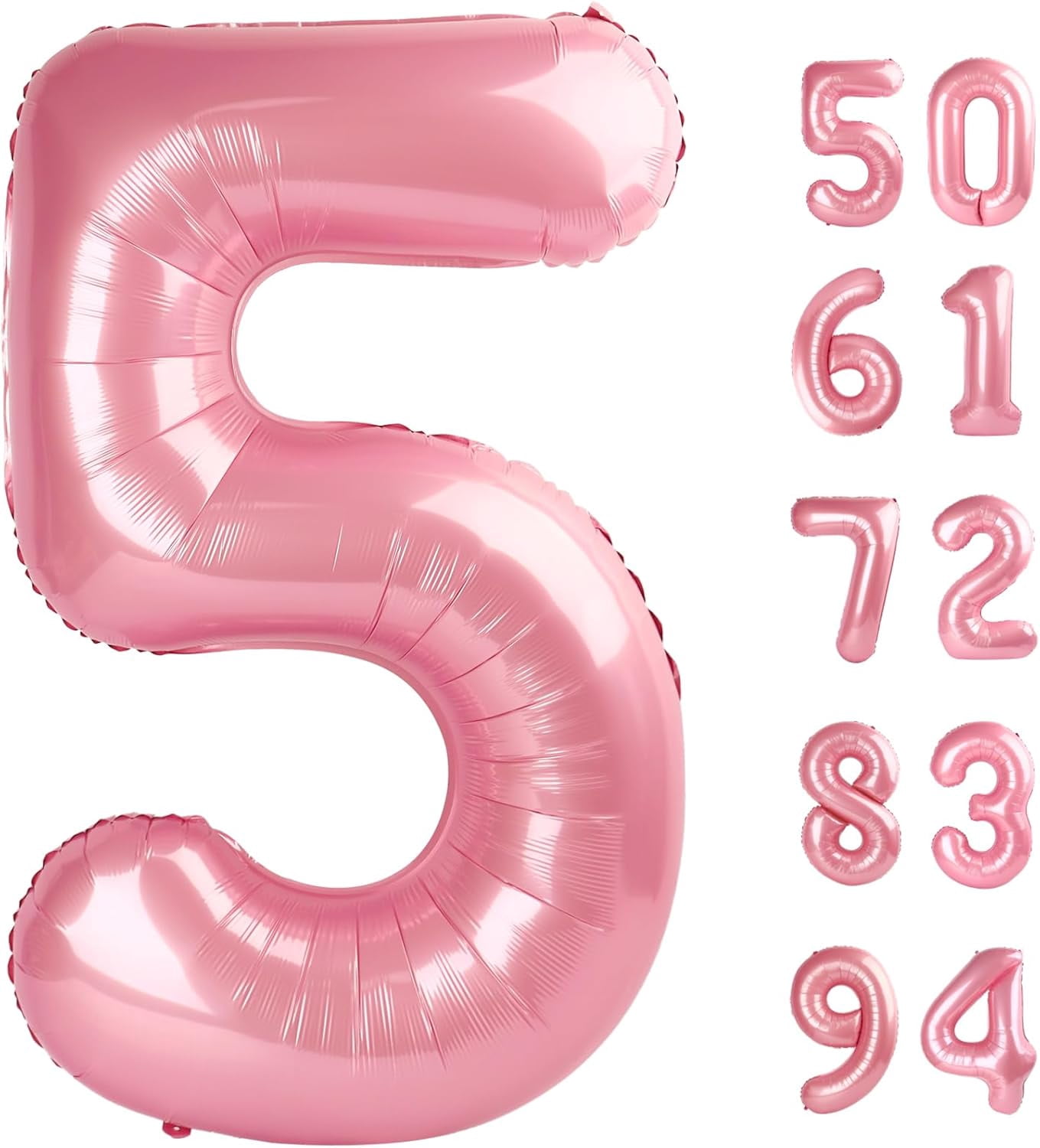 Pearlescent Pink 5 Balloon, Number Balloons 40 Inch, 5th Birthday ...