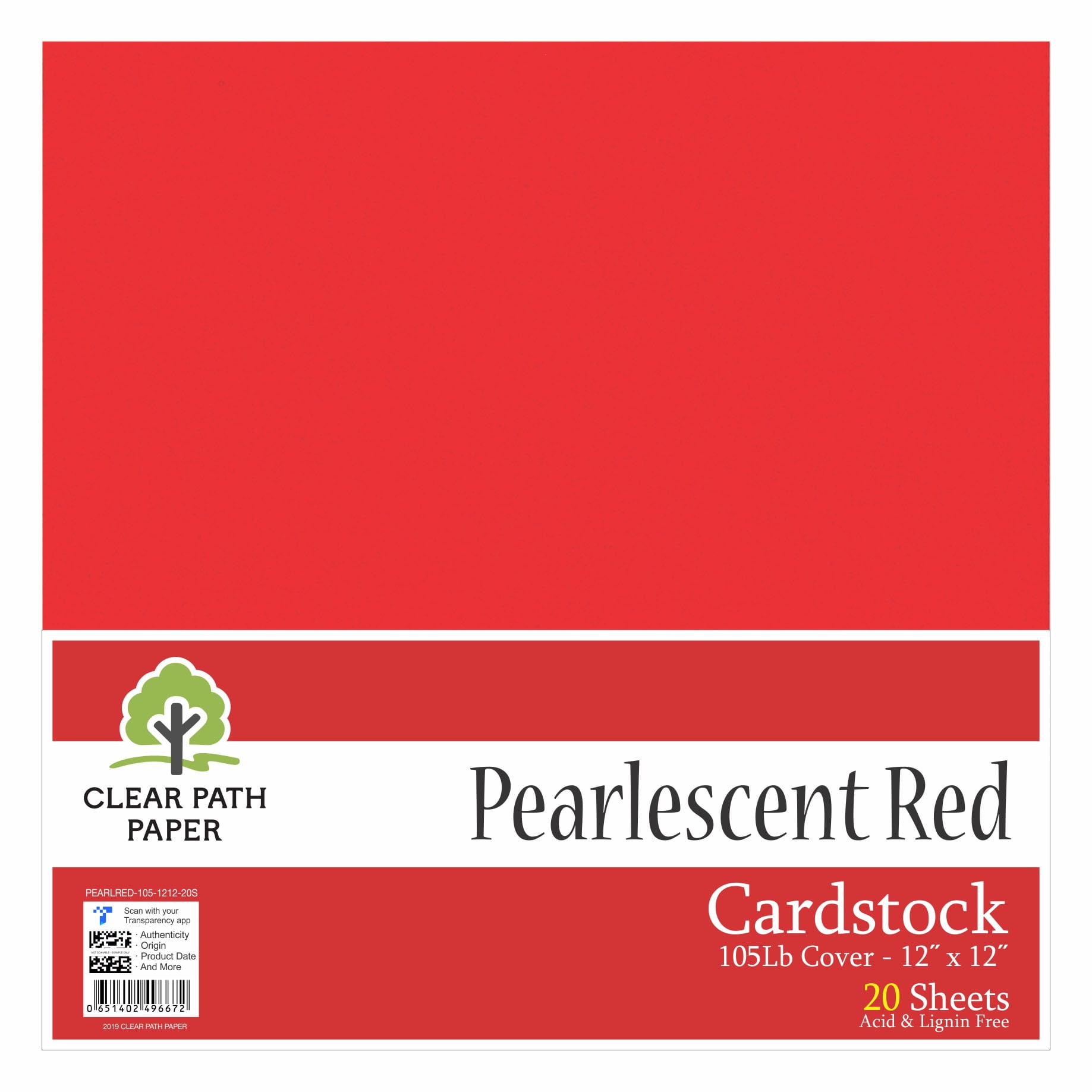 Pearlescent Red Cardstock - 12 x 12 inch - 105Lb Cover - 20 Sheets ...