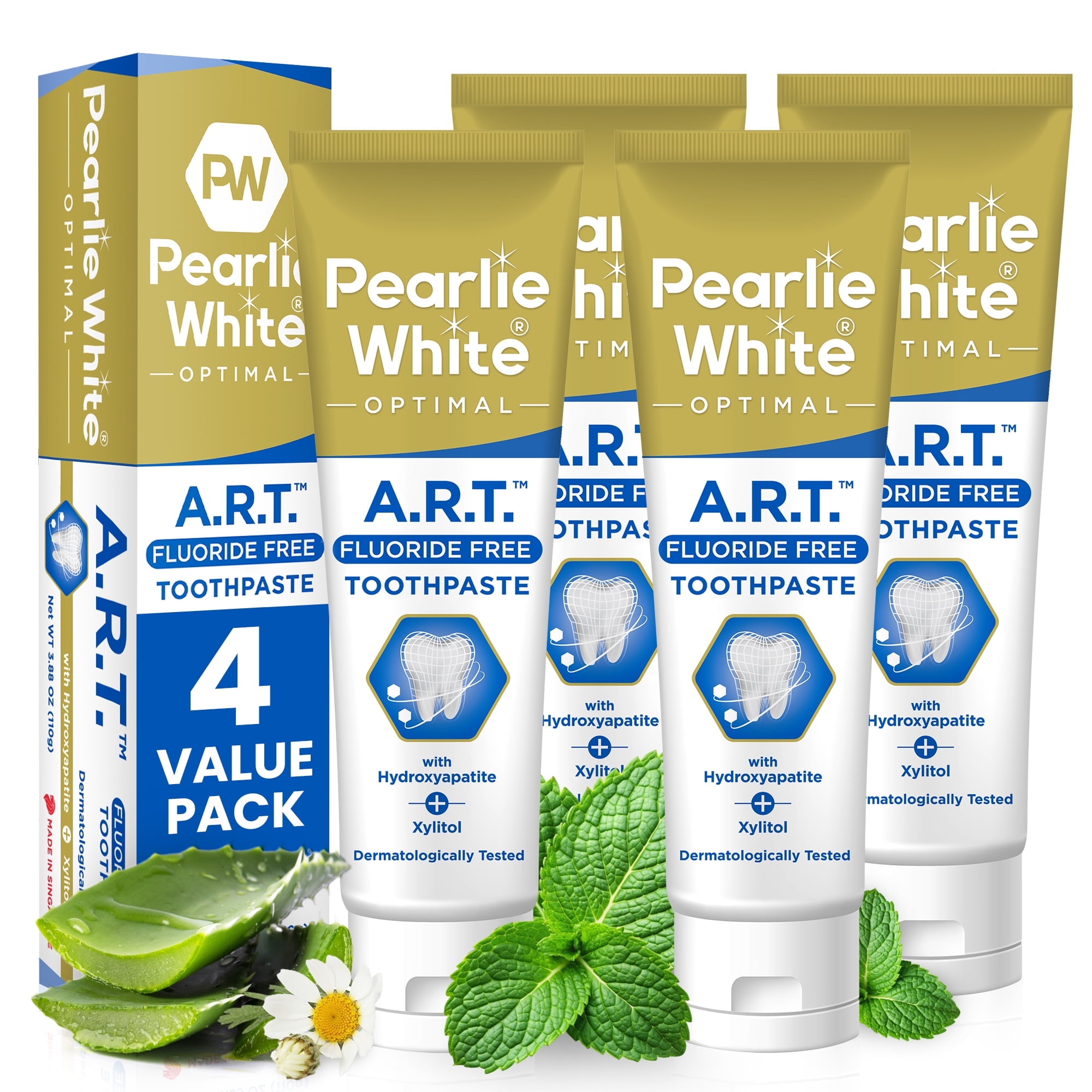 Pearlie White Active Remineralization Toothpaste, Fluoride Free 3.8oz ...