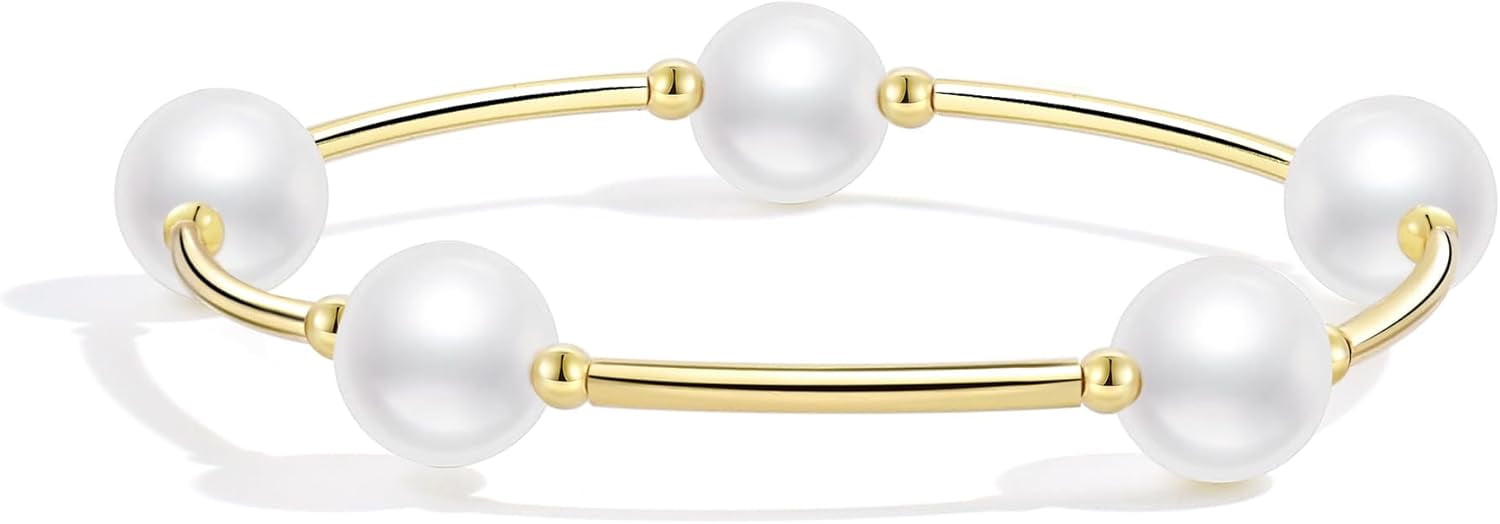 Pearls Blessing Bracelets For Women Handmade Elegant Crystal 12mm lucky ...