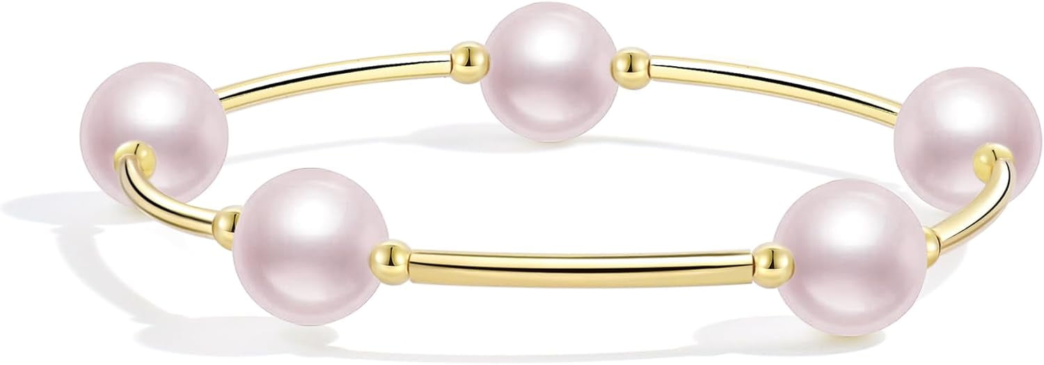 Pearls Blessing Bracelets For Women Handmade Elegant Crystal 12mm lucky ...