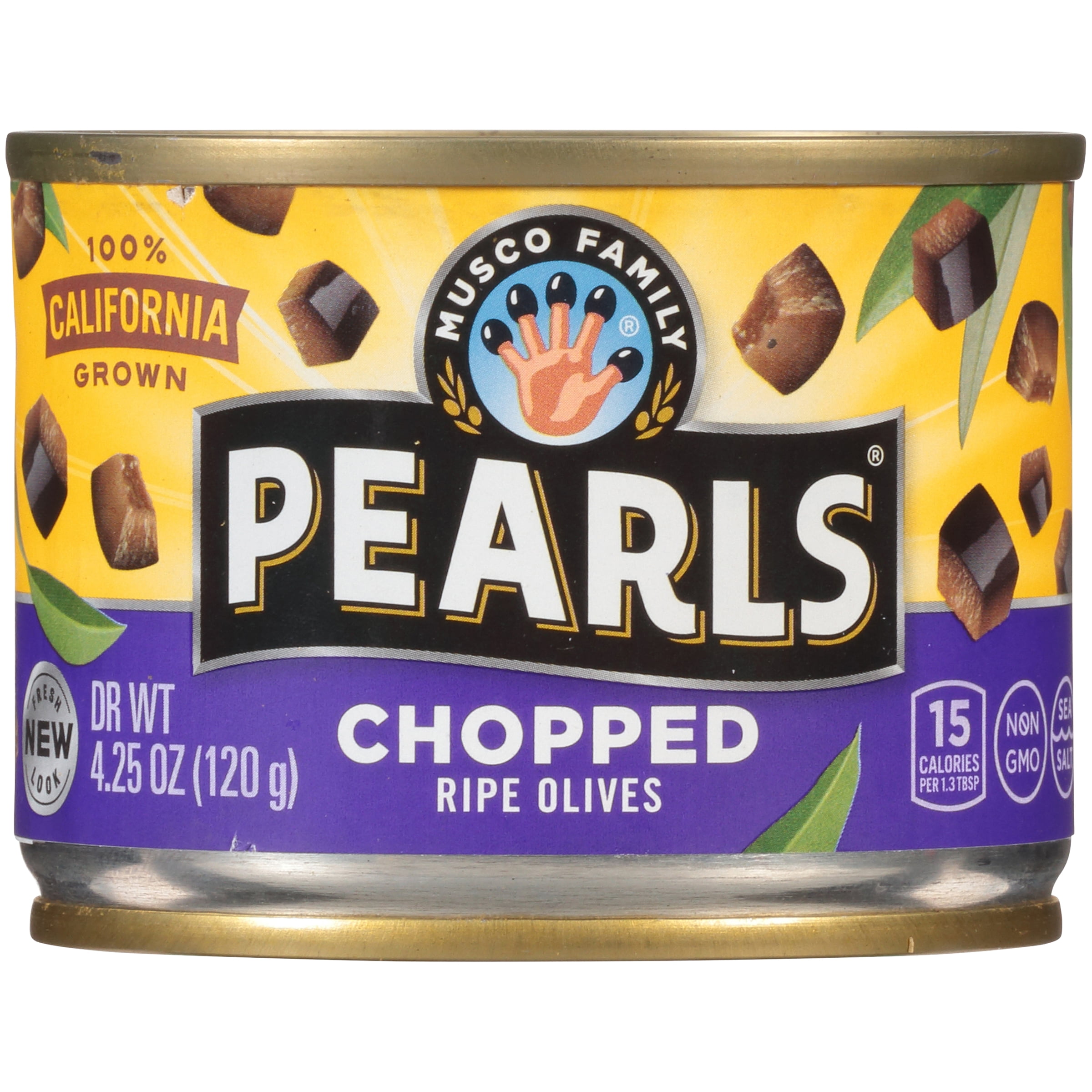 Pearls California Ripe Olives, Chopped, 4.25 Oz can. Gluten Free, Non ...