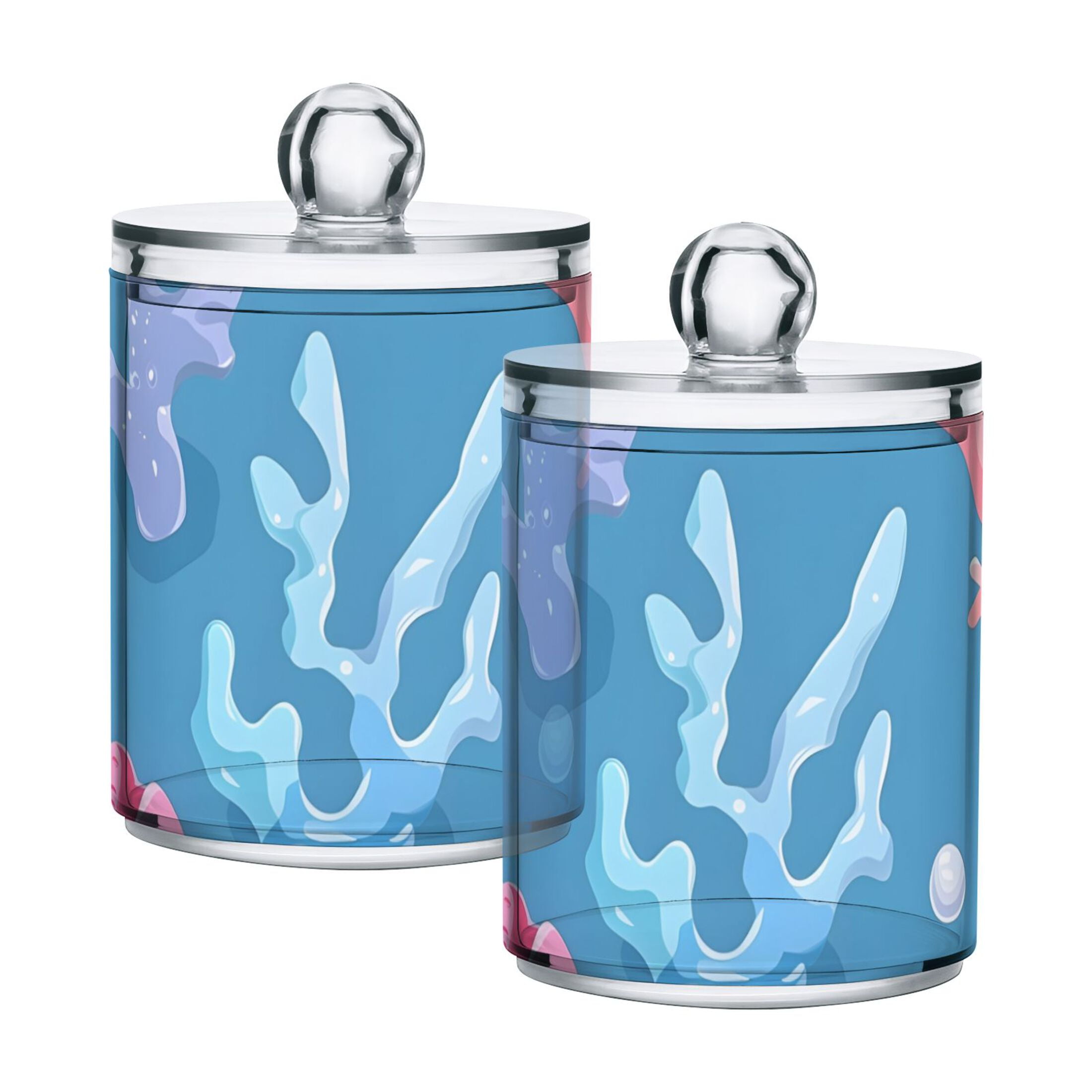 Pearls Corals Shells Cute Translucent Plastic Cans Storage Canisters ...