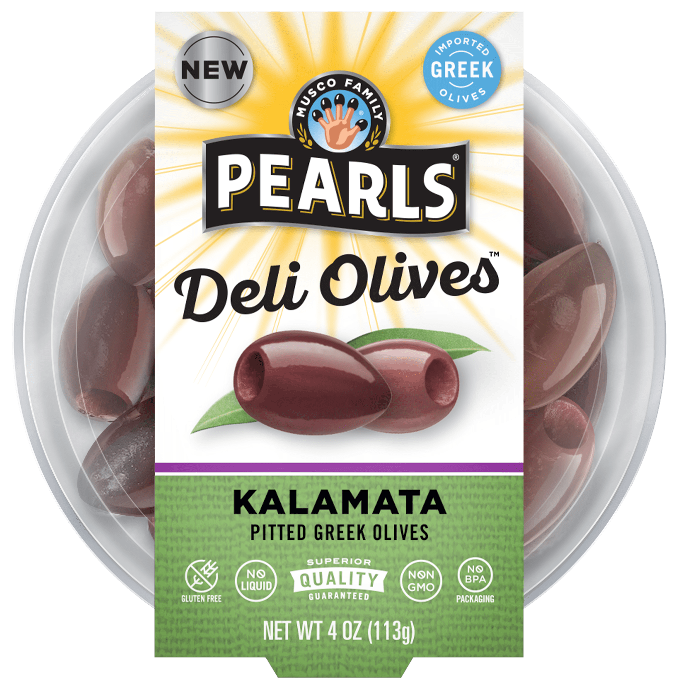 Pearls - Deli Olives Kalamata Pitted Greek Olives 4oz Tub. Allergens ...