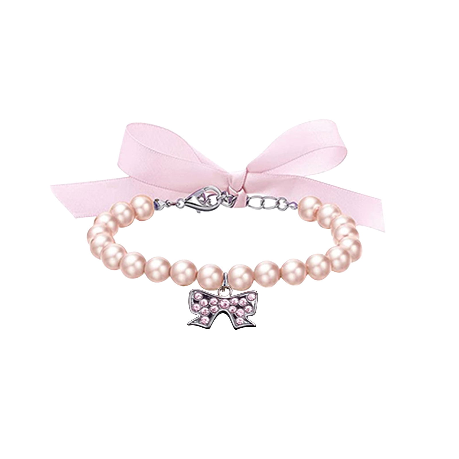 Pearls And Diamonds Dog Foggy Dog Bow Tie Collar Pet Dog Chain The ...