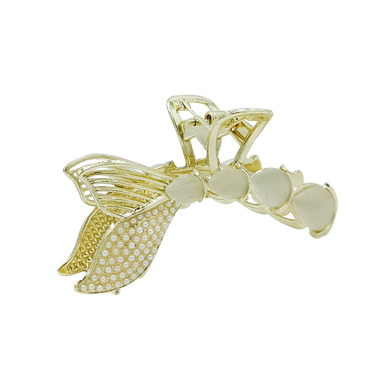 Pearls Fishtail Hair Claw Clips for Women Girls Large Hair Grab Clip ...