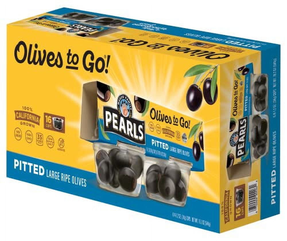 Pearls Olives To Go, .. Large Ripe Pitted, Black .. Olives, 1.2 oz, 16 ...