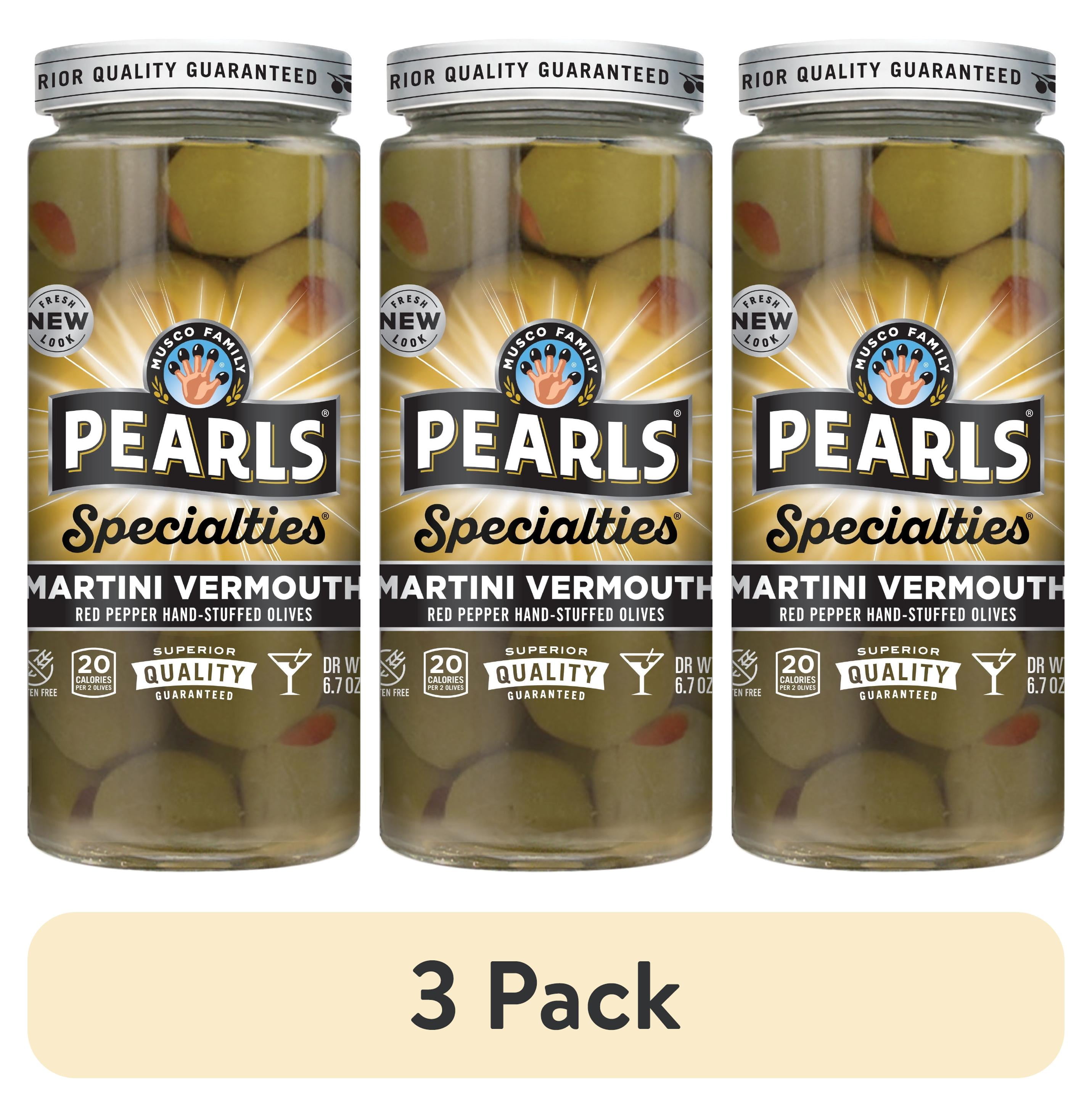 (3 pack) Pearls Specialties Martini Vermouth Red Pepper Hand-Stuffed ...