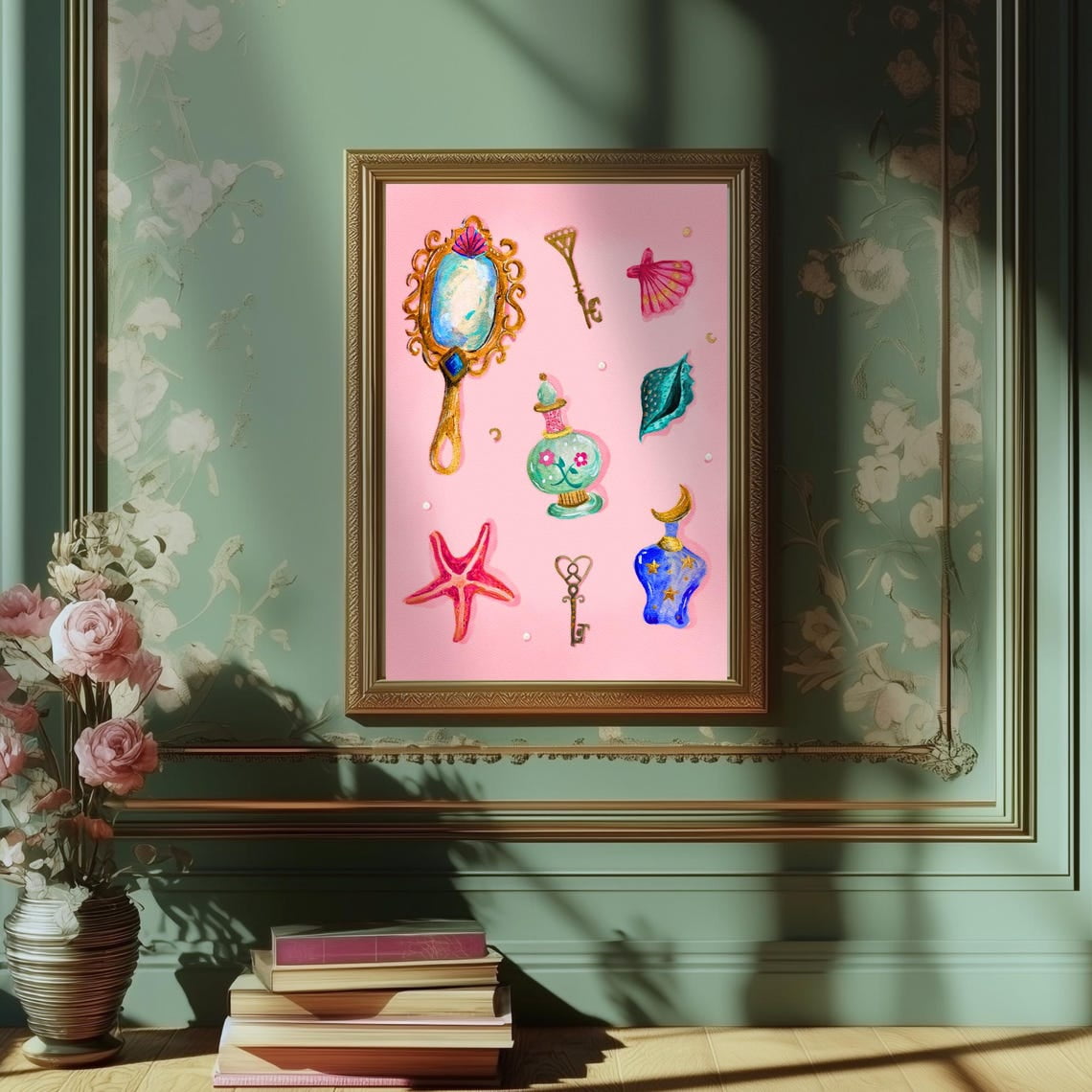 Pearls And Things – Coquette Vanity Print – Pastel Coastal Wall Art ...