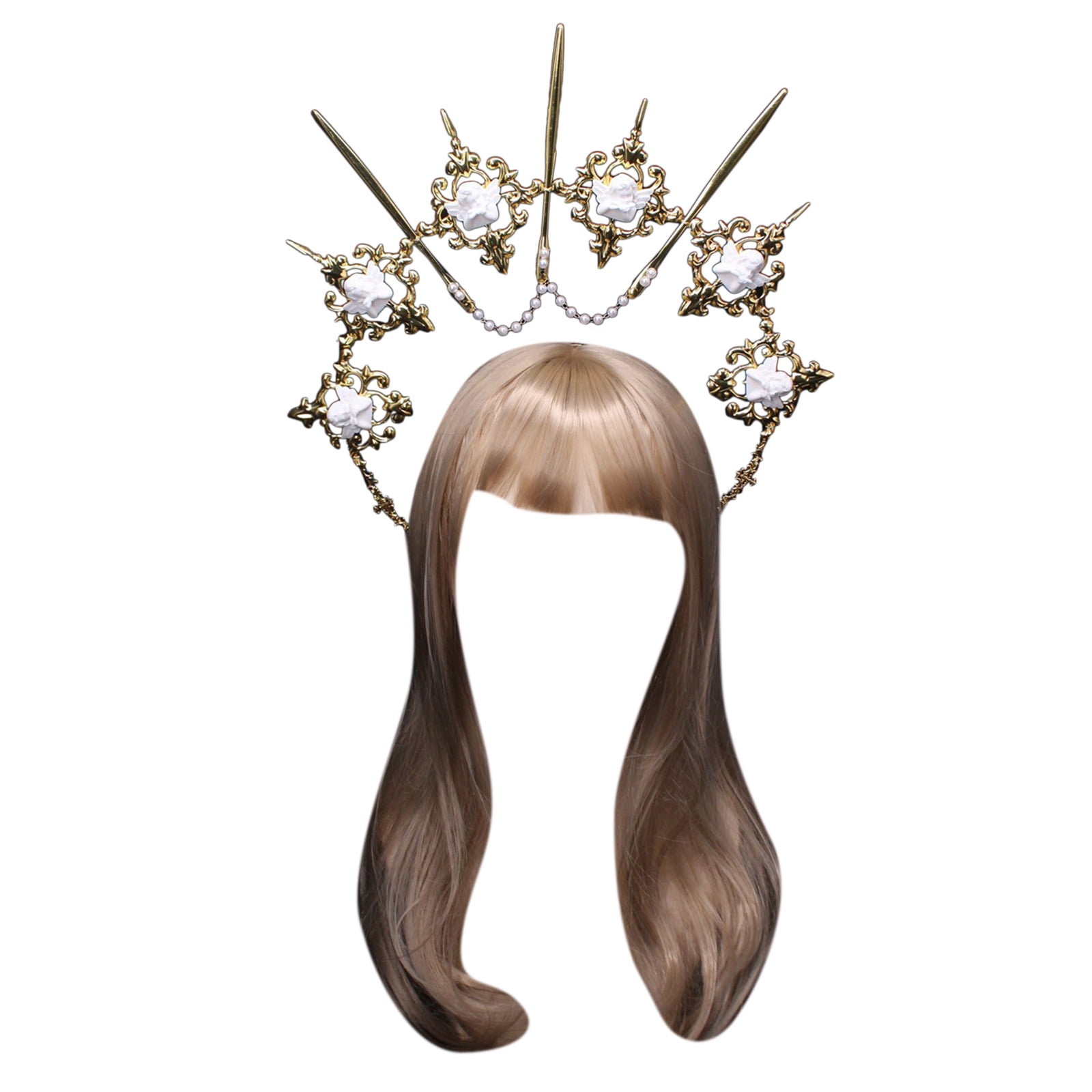 Pearls Tiaras Crowns Pageant Prom Angel Headband Bachelorette Party ...