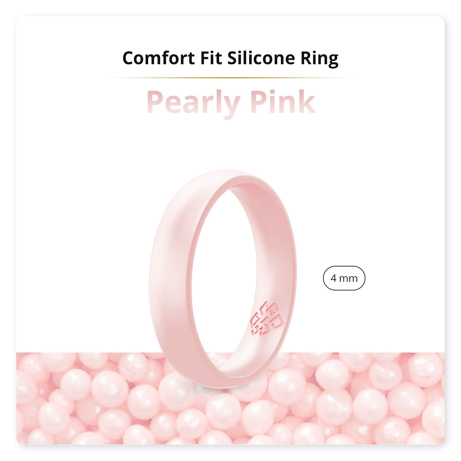 Pearly Pink Breathable Silicone Ring For Women 4mm Bandwidth - Walmart.com
