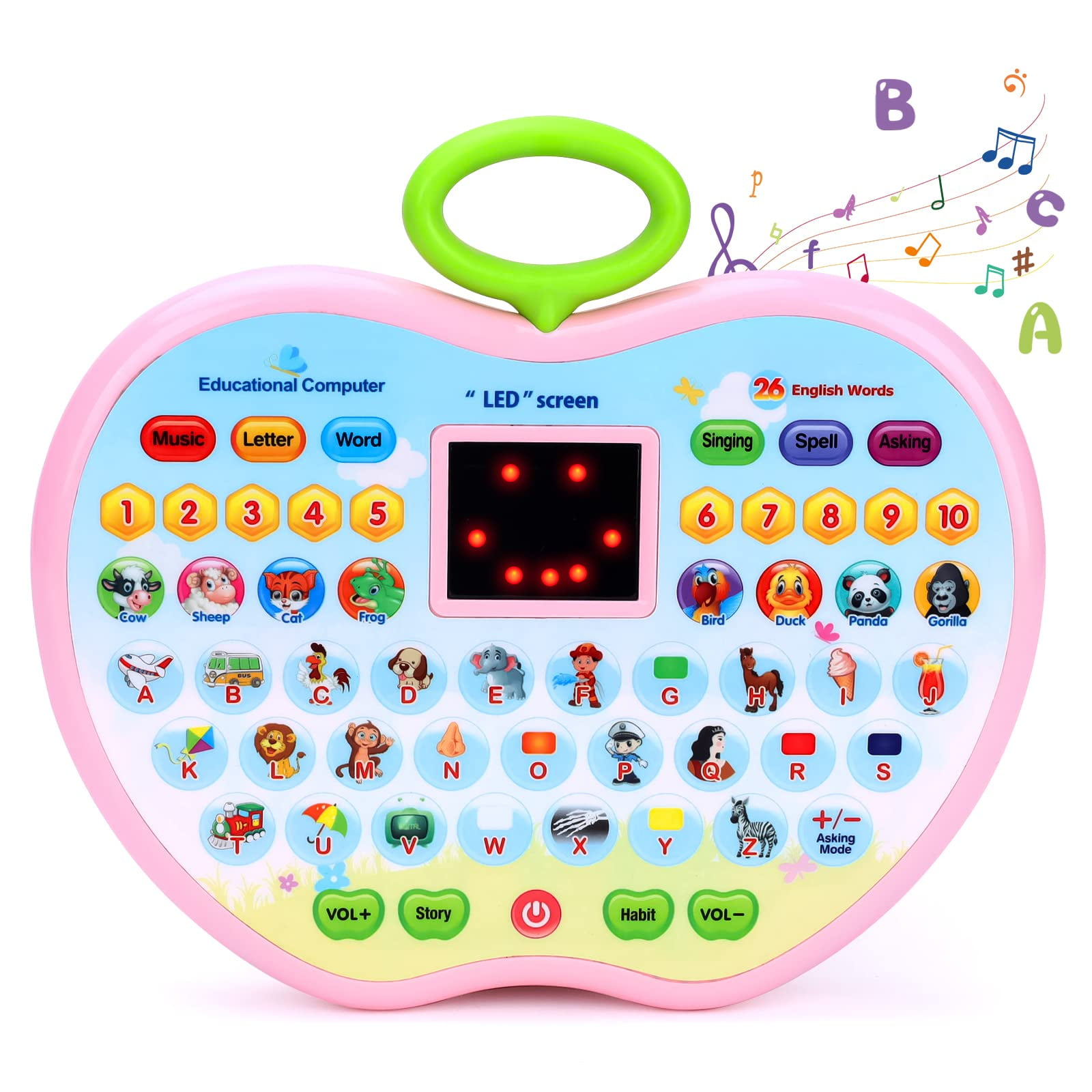 Pearoft Birthday Gift for Girls Kids, Education Computer Toys Age 1 2 3 ...