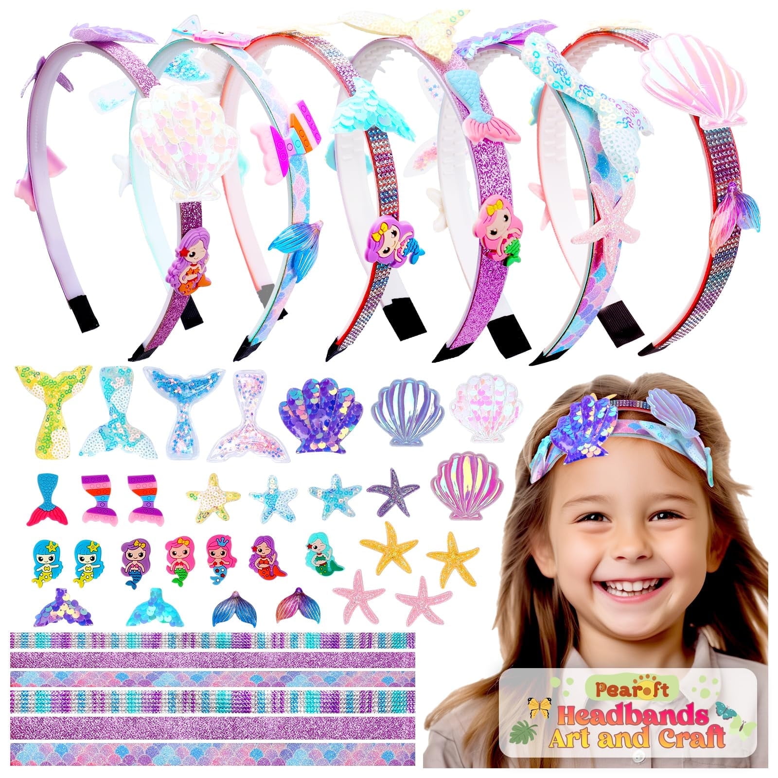 Pearoft Headband Making Kit for 6 7 8 9 Year Old Girls DIY Hair ...