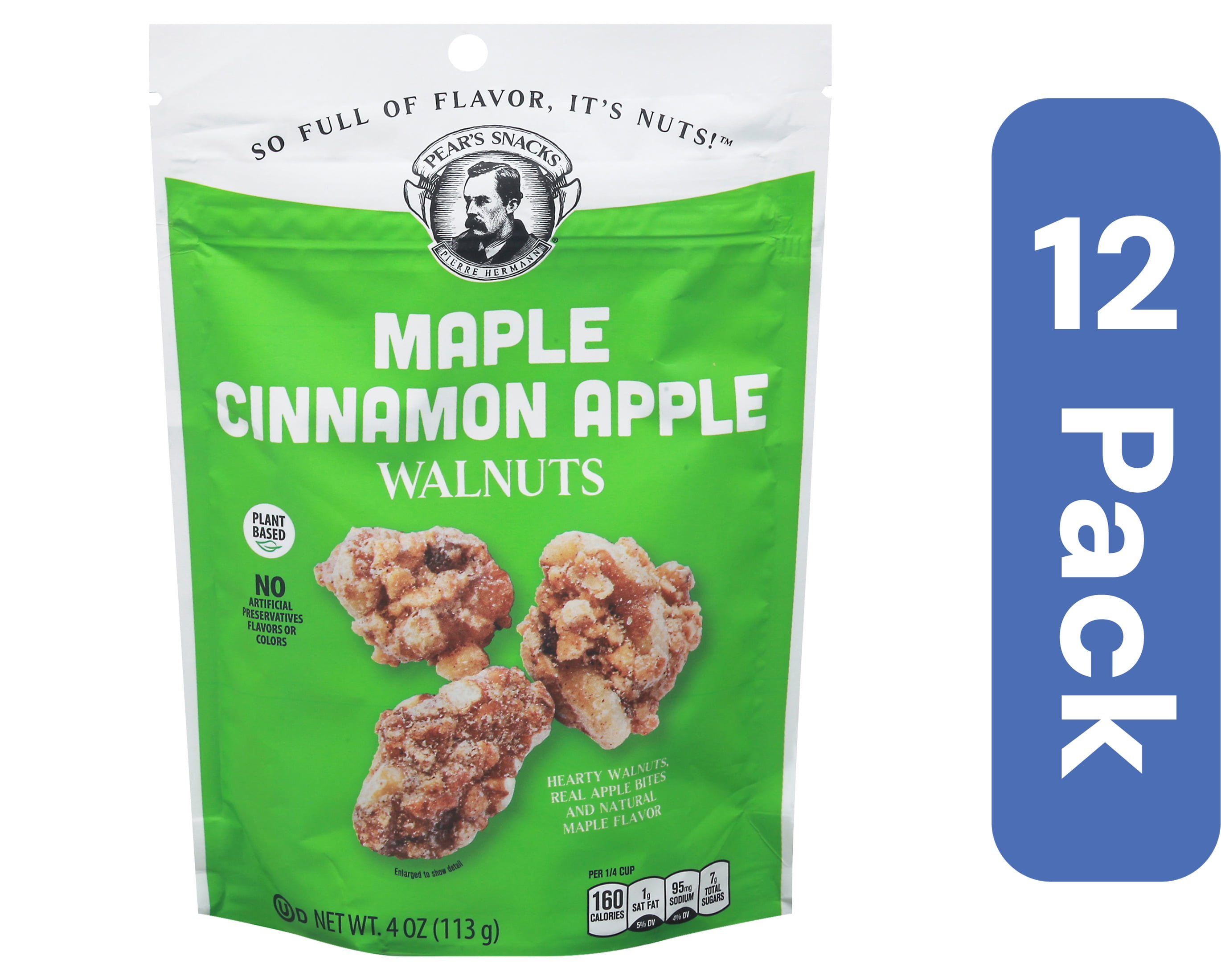 Pears Snacks Walnuts Maple Cinnamon Apple 4 oz (Pack Of 12) - Walmart.com